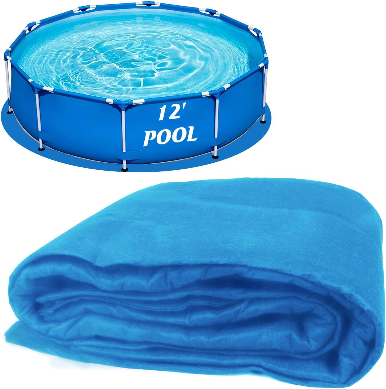 Amazon.com : YZIVTAOTIE 12FT Round Above Ground Pool Floor Liner Pad ...