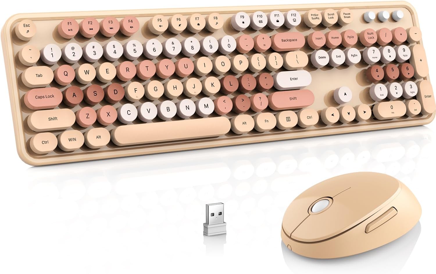 Amazon.com: Wireless Keyboard and Mouse Combo, MOFII Full-Size Retro ...