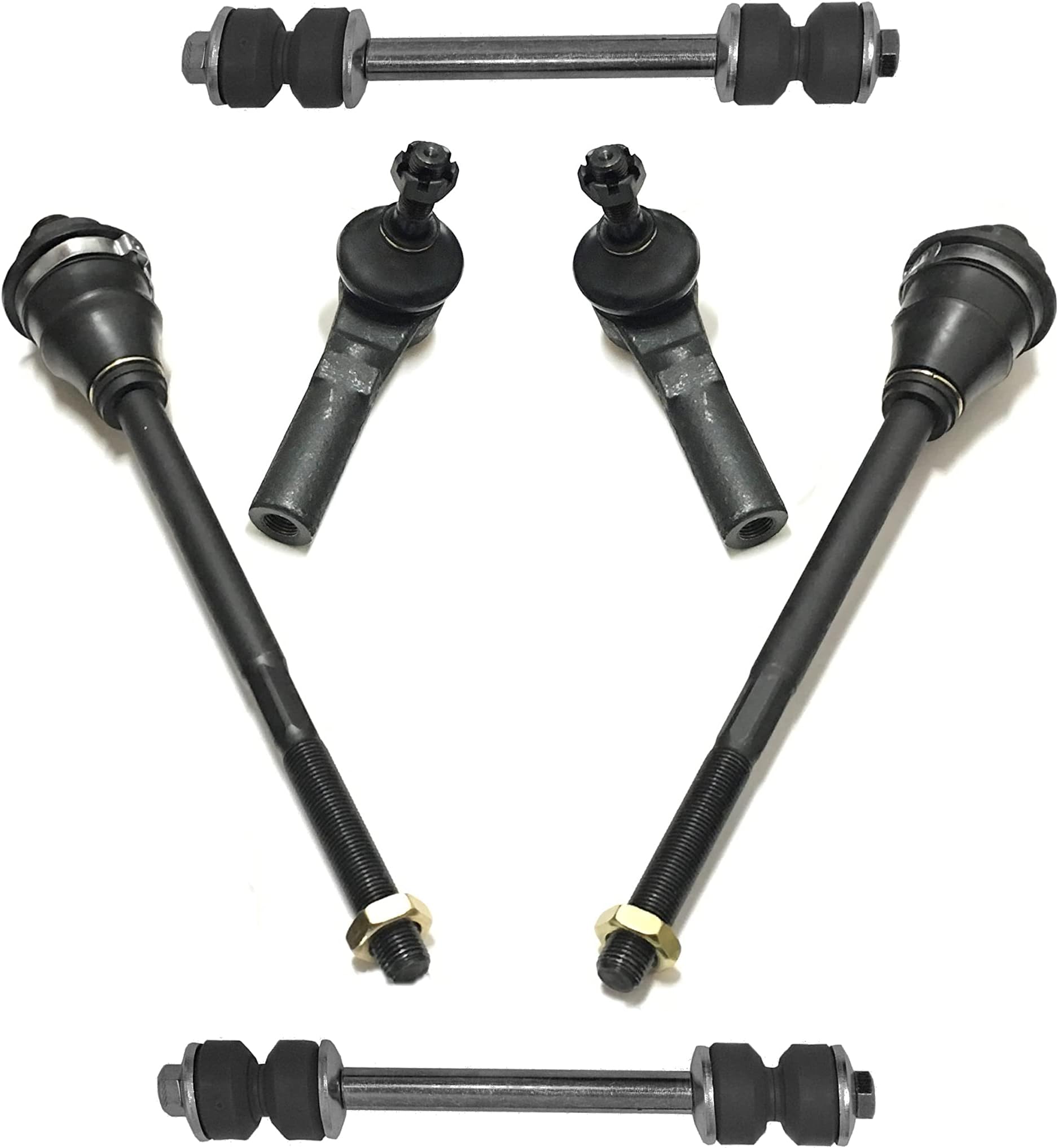 Amazon.com: PartsW - 6Pc Suspension Kit Inner & Outer Tie Rod Ends Sway ...