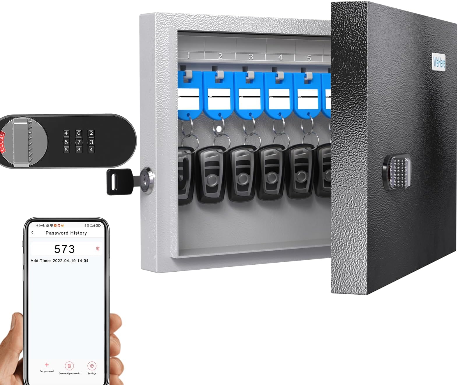 Amazon.com : Jssmst Key Lock Box Wall Mount Security Key Storage Box ...