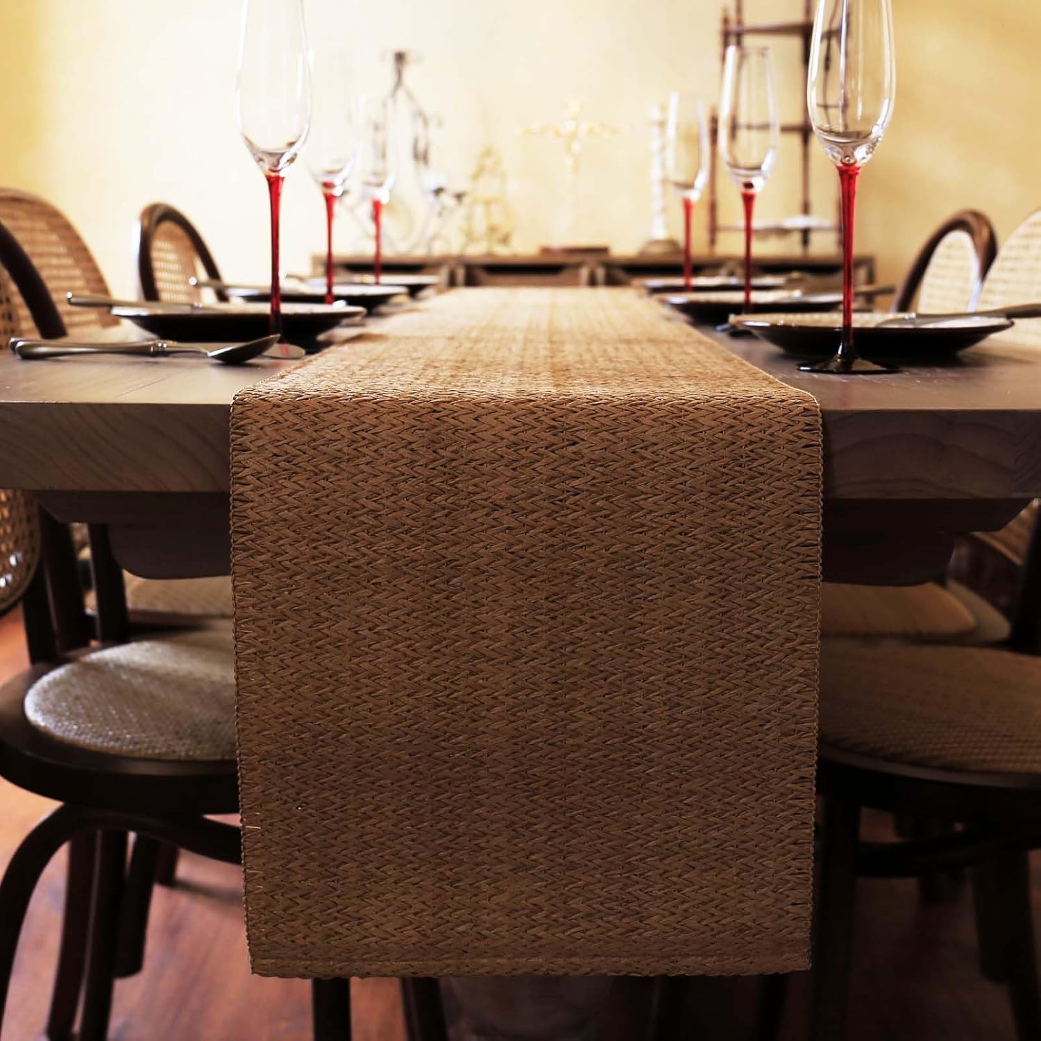 Amazon.com: AHHFSMEI Natural Paper Braided Tablerunner 72 Inches Long ...