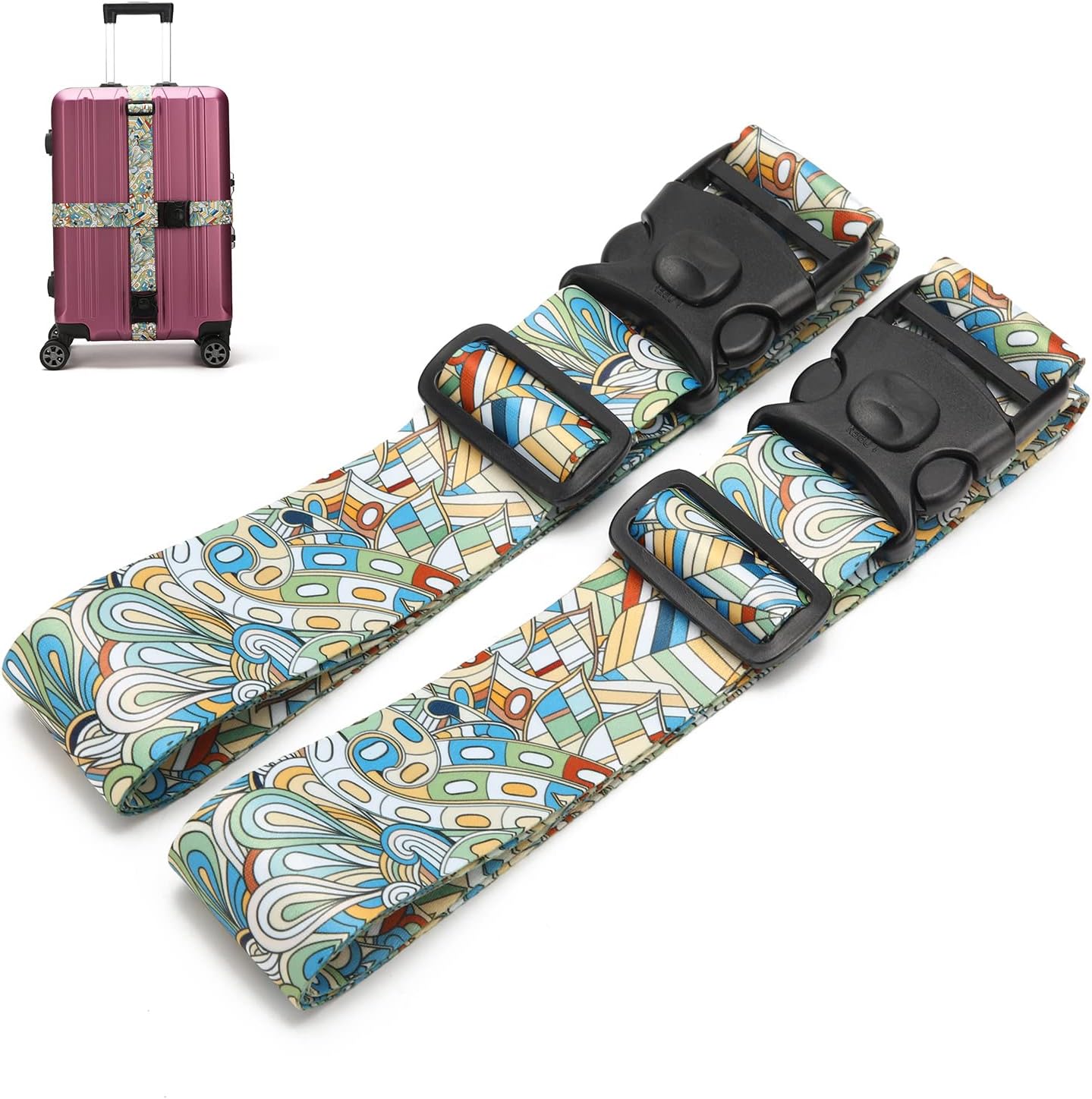 Amazon.com: 2 Pack 75'' x 2'' Adjustable Luggage Straps for Suitcase ...