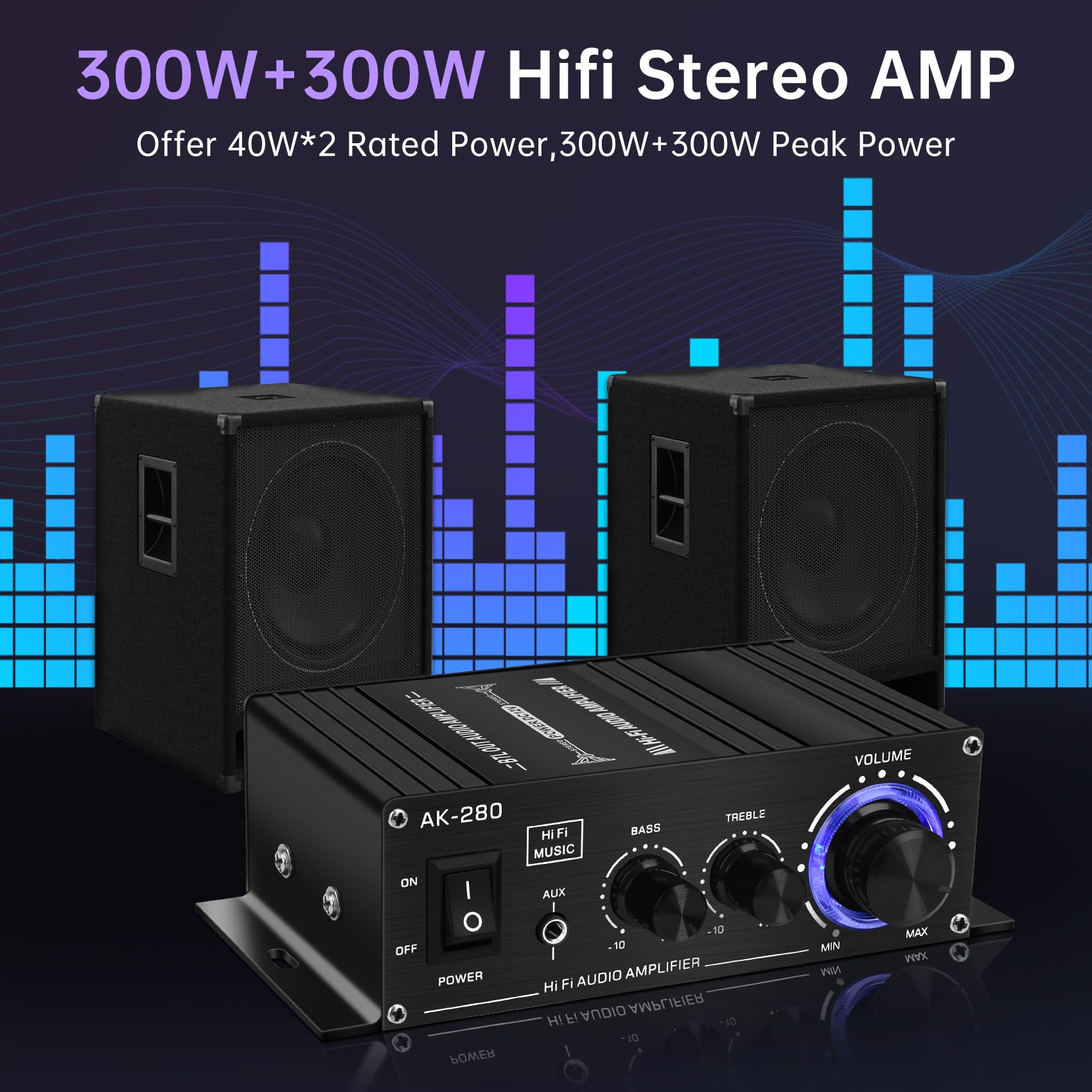 Snapklik.com : Daakro AK280 Home Mini Audio Amplifier - 40W+40W ...