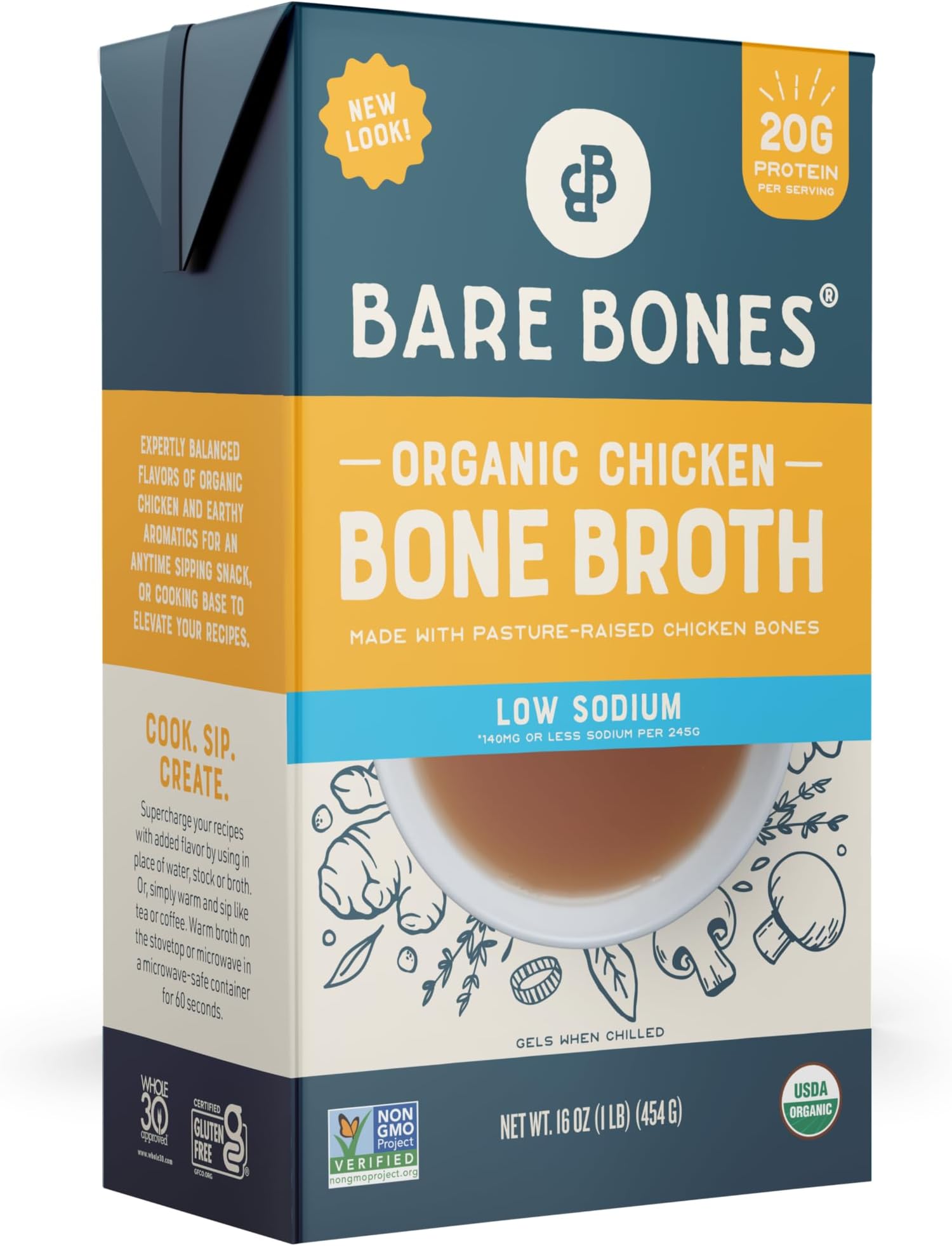 Amazon.com : ROLI ROTI Organic Chicken Bone Broth, 24 FZ : Grocery ...