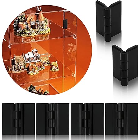 Rierdge 20 Pcs Plastic Hinges Black, Acrylic Hinges Mini Hardware for ...