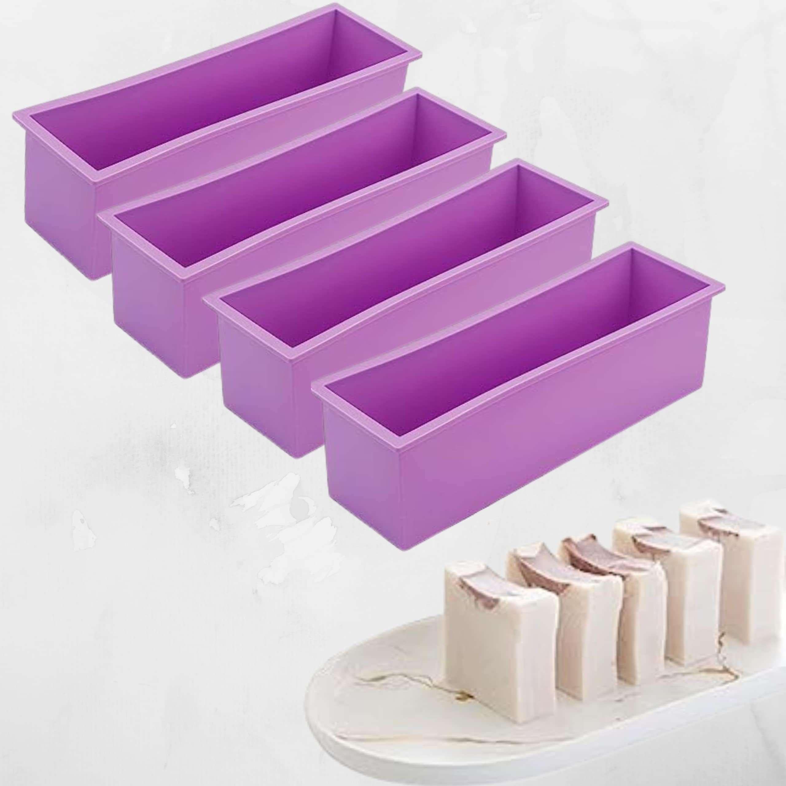 MoldBerry Silicone Loaf Soap Mould With Wooden Box Flexible Rectangular ...