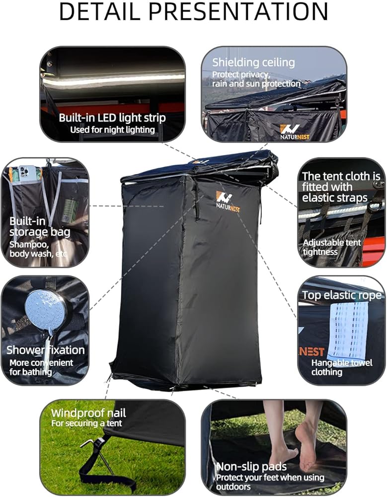 Naturnest Shower Tent with Roof and Floor Mat, Kosovo | Ubuy