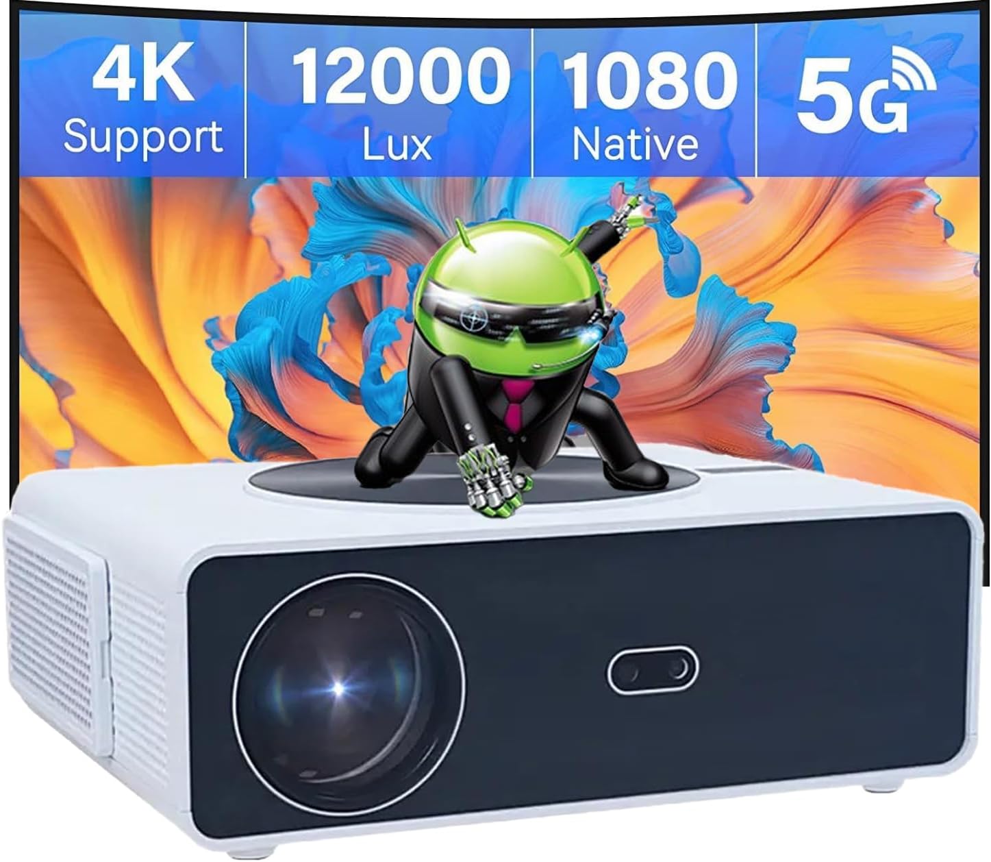 TOPTRO Q10 Max 1080p Native Resolution Projector for Home 4K True ...