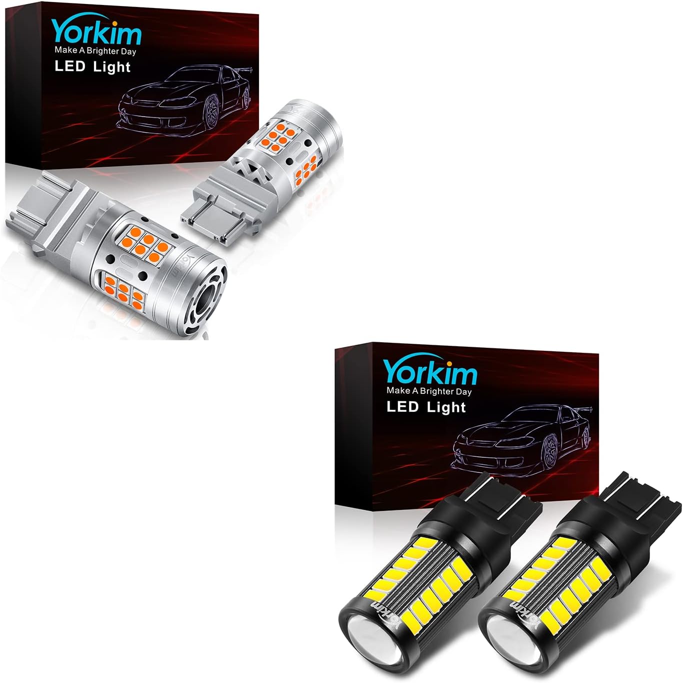 Amazon.com: Yorkim 7443 led bulb white 2pack and 7440 led bulb amber ...
