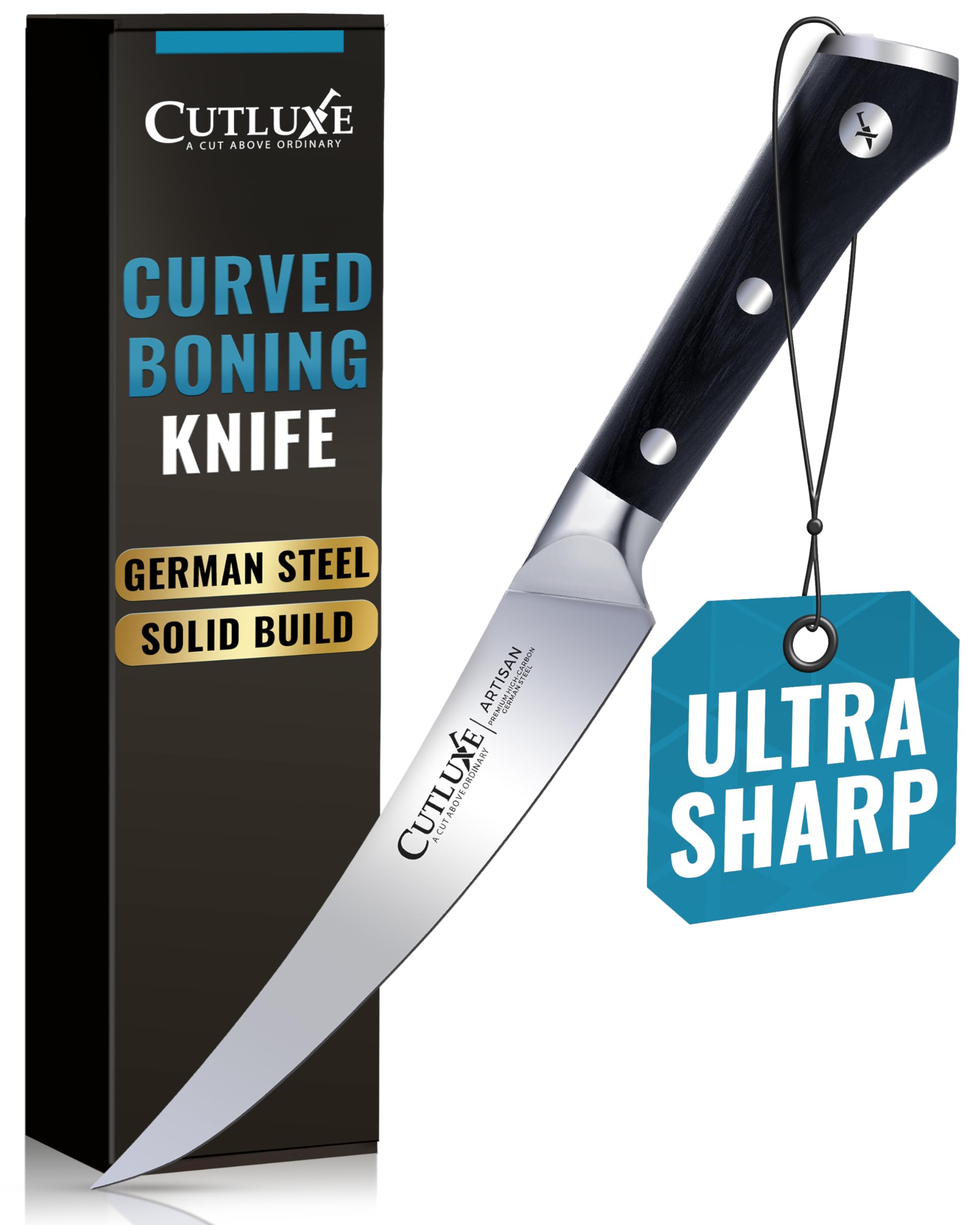 Amazon.com: Cutluxe Curved Boning Knife – 6" Boning Knife for Meat ...