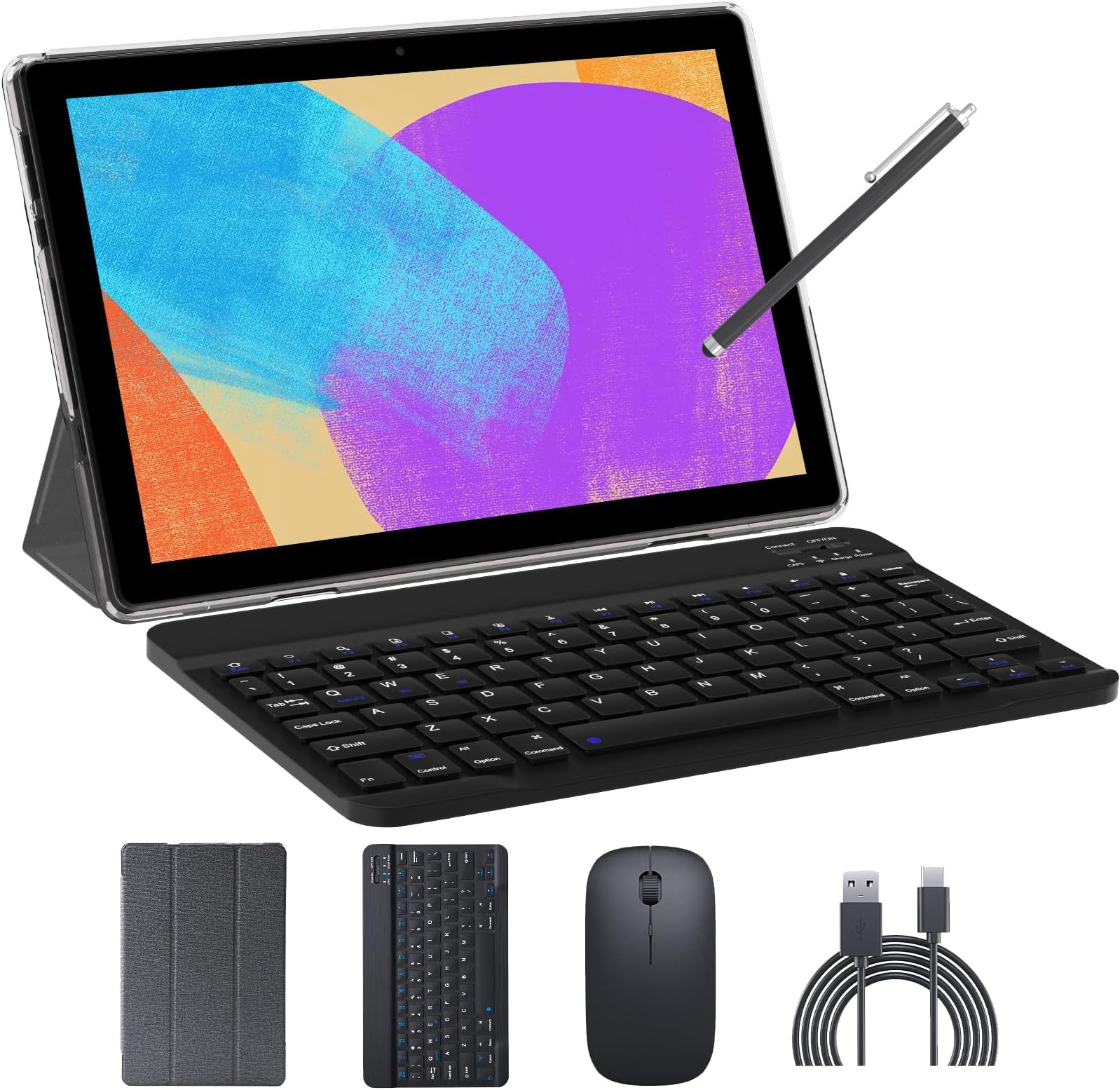 Amazon.com : 2 in 1 Tablet with Keyboard 10 Inch Android Tablets, 4GB ...