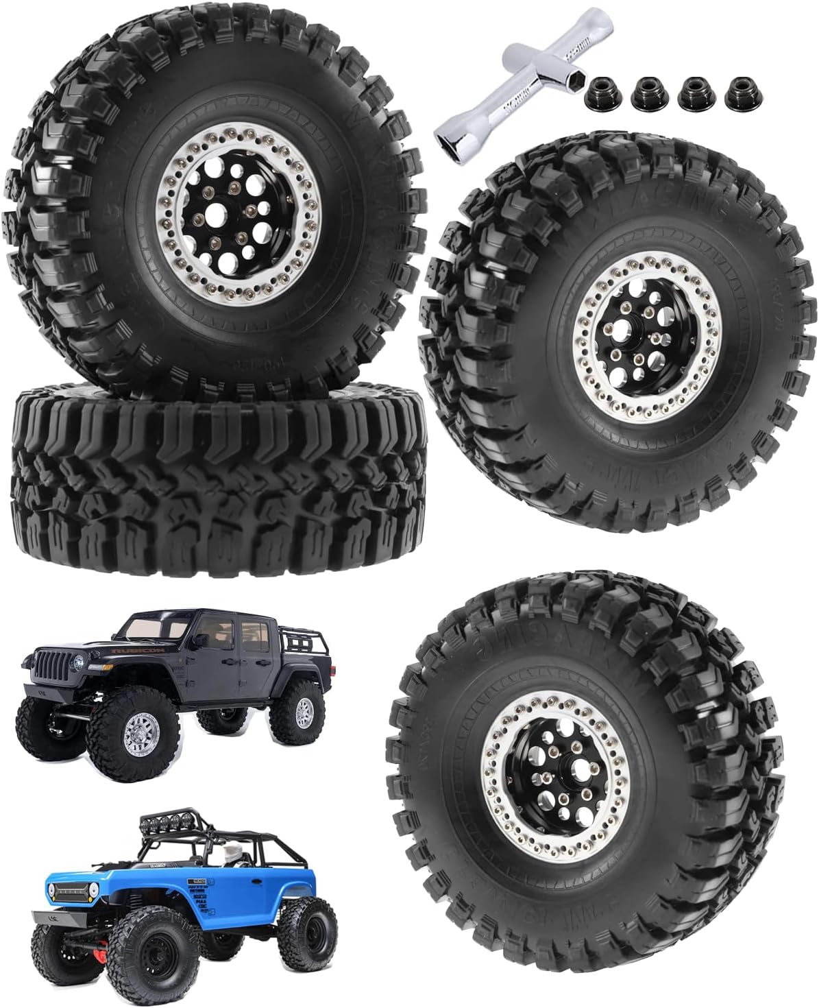 Amazon.com: Rcarmumb 1.9 Inch Wheel Rim & Wheel Tires for 1/10 RC ...