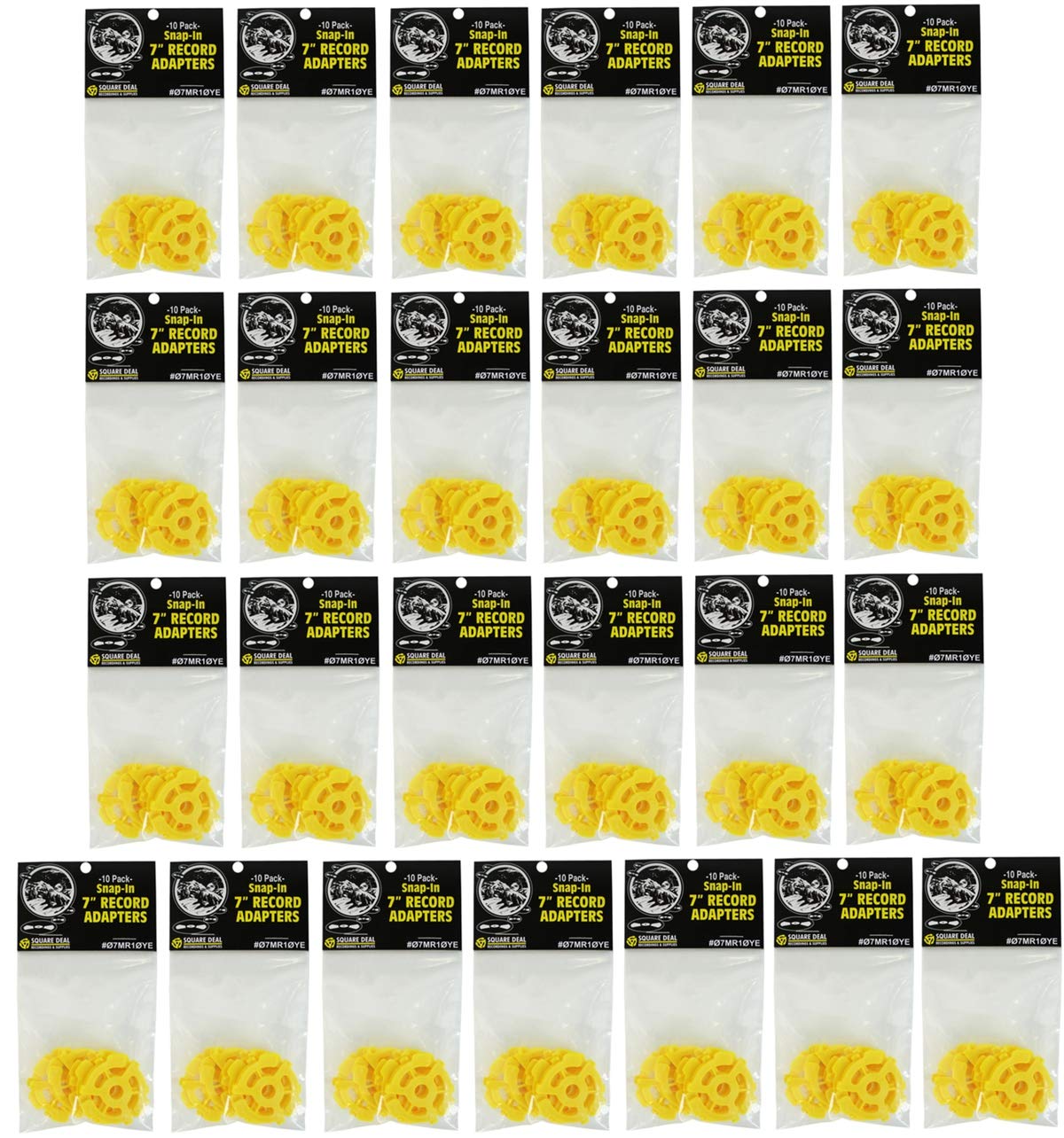 Snapklik.com : (250) Flat Yellow Plastic Record Adapters - Snap In ...