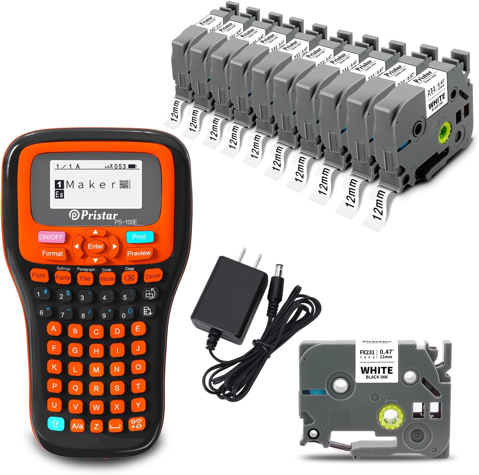 Amazon.com : Auto-Cut Label Maker with 10 Tapes 12mm 0.47 Laminated ...