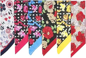 Amazon.com: WAYUTO Flower Print Bandanas Floral Bandanas Cotton ...