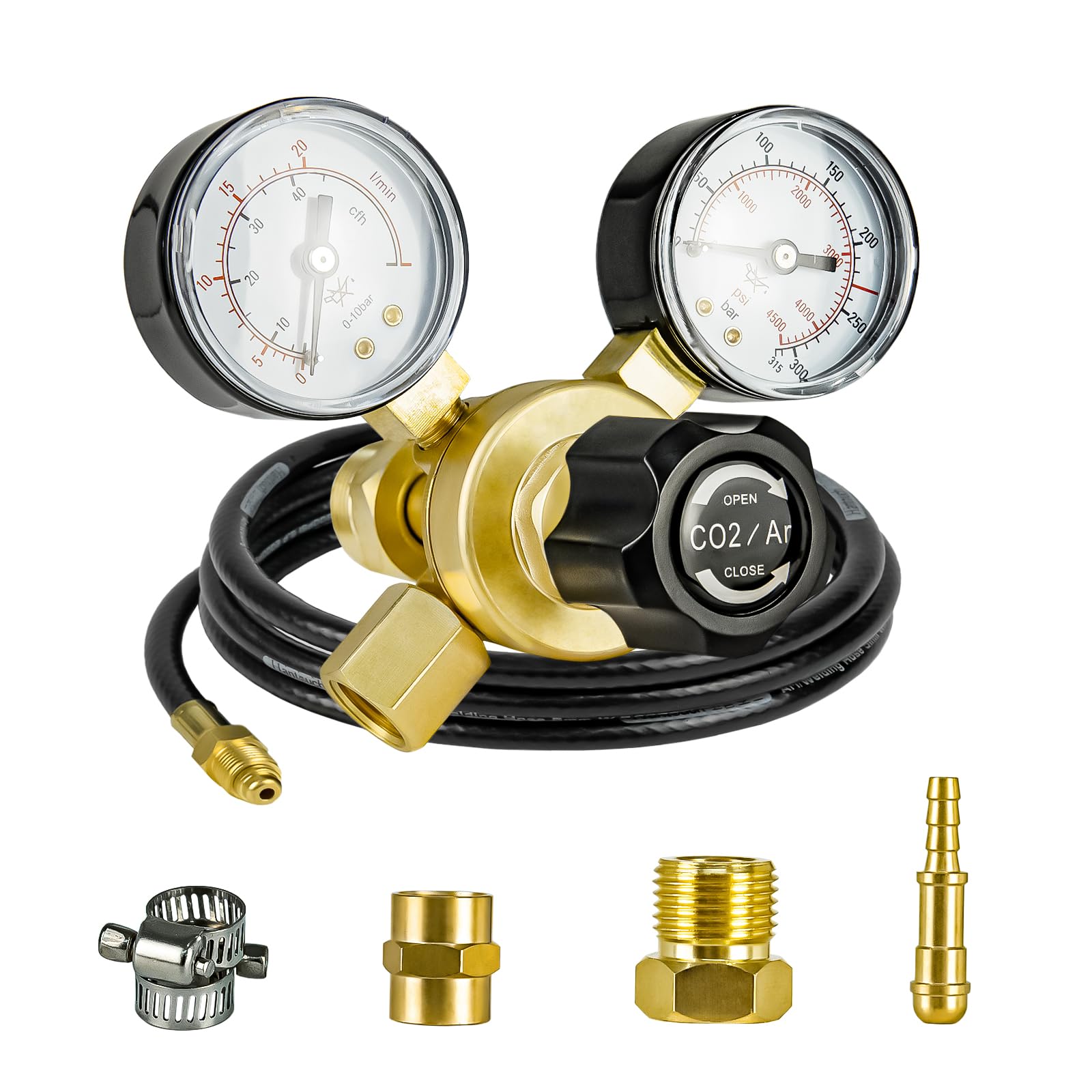 Zistel CO2 Argon Regulator Gauges Gas Welding, 0-4500PSI Argon Gas ...