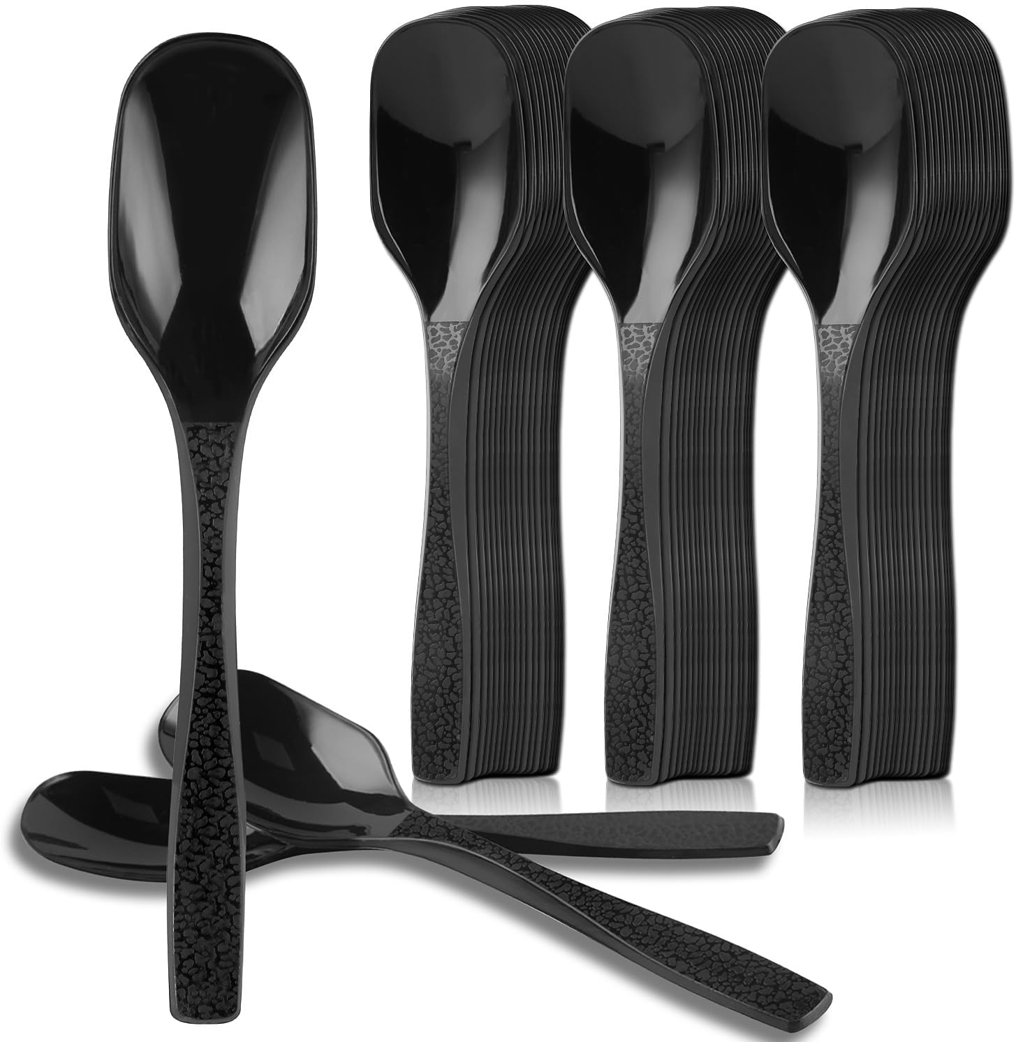 Amazon.com: OBTANIM 100 Pack large Disposable Plastic Spoons Heavy ...