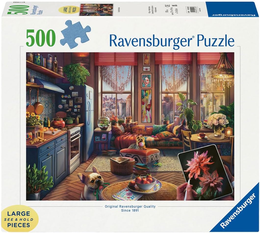 Ravensburger Cozy Boho Studio 500 Piece Large Format Jigsaw Puzzle for ...