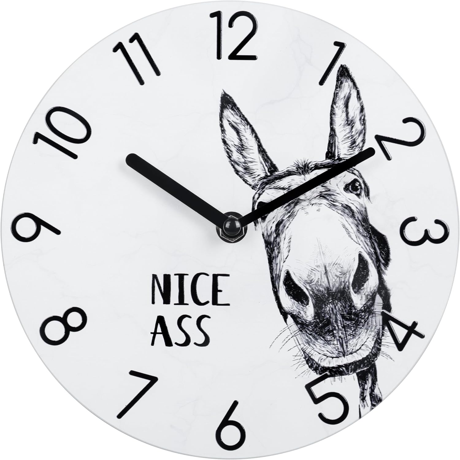 Amazon.com: Yoiolclc Bathroom Wall Clock,Waterproof Glass Funny Donkey ...