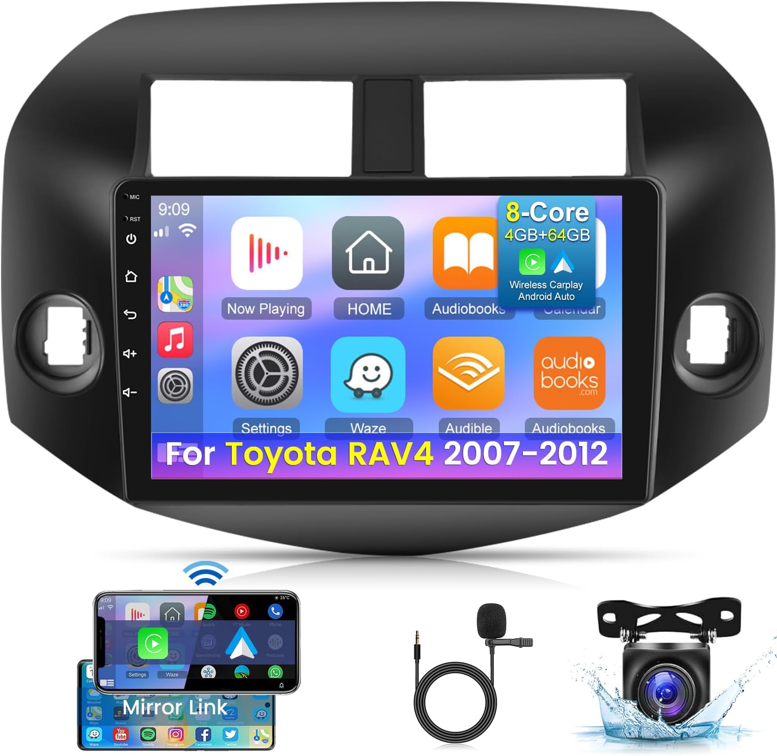 Amazon.com: 2+64GB for Toyota RAV4 2007-2012 Radio with Wireless ...