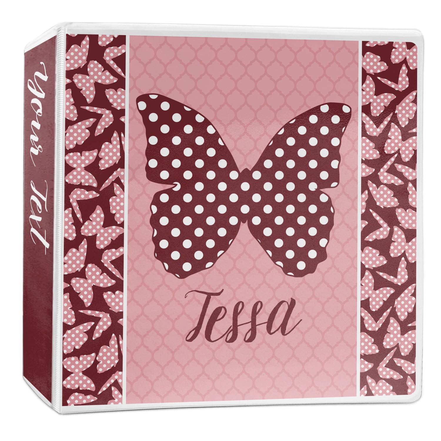 Amazon.com : Personalized Polka Dot Butterfly 3-Ring Binder - 2 inch ...