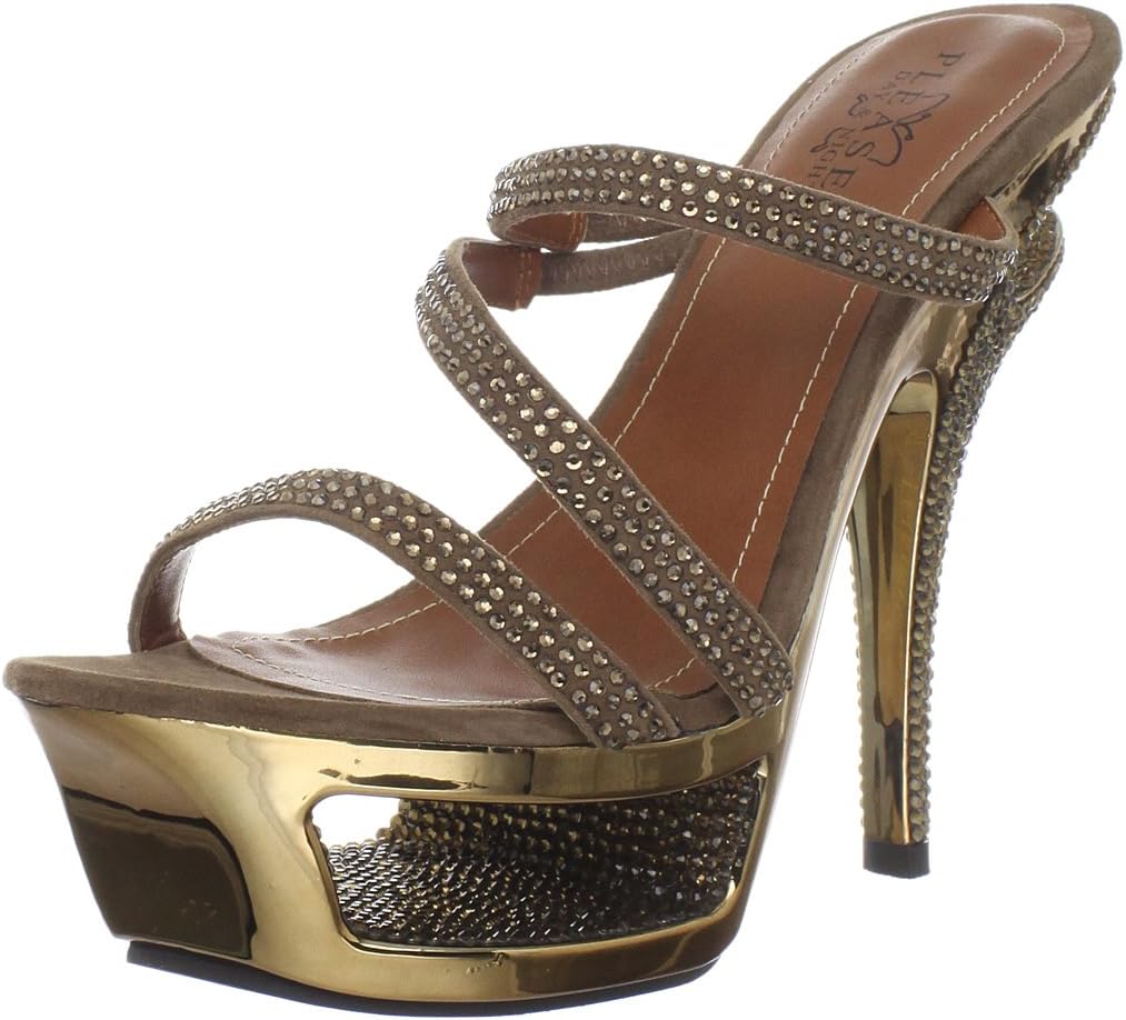 Amazon.com | Pleaser Women's DELUXE-603/BZS, Bronze Suede, 9 M US ...