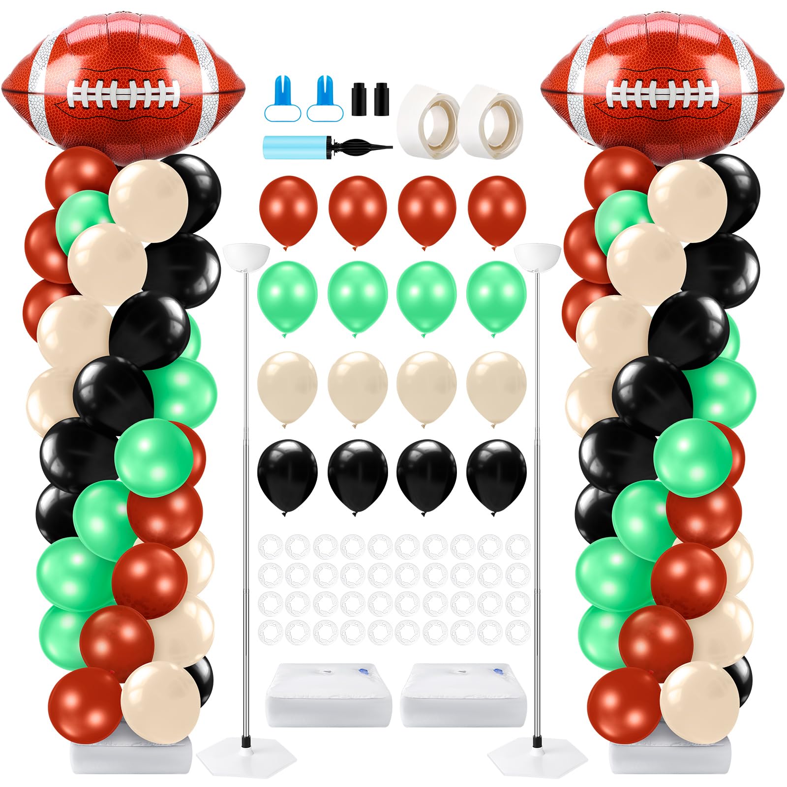 Amazon.com: Kasyat 2 Sets Football Party Balloon Column Stand Kit with ...