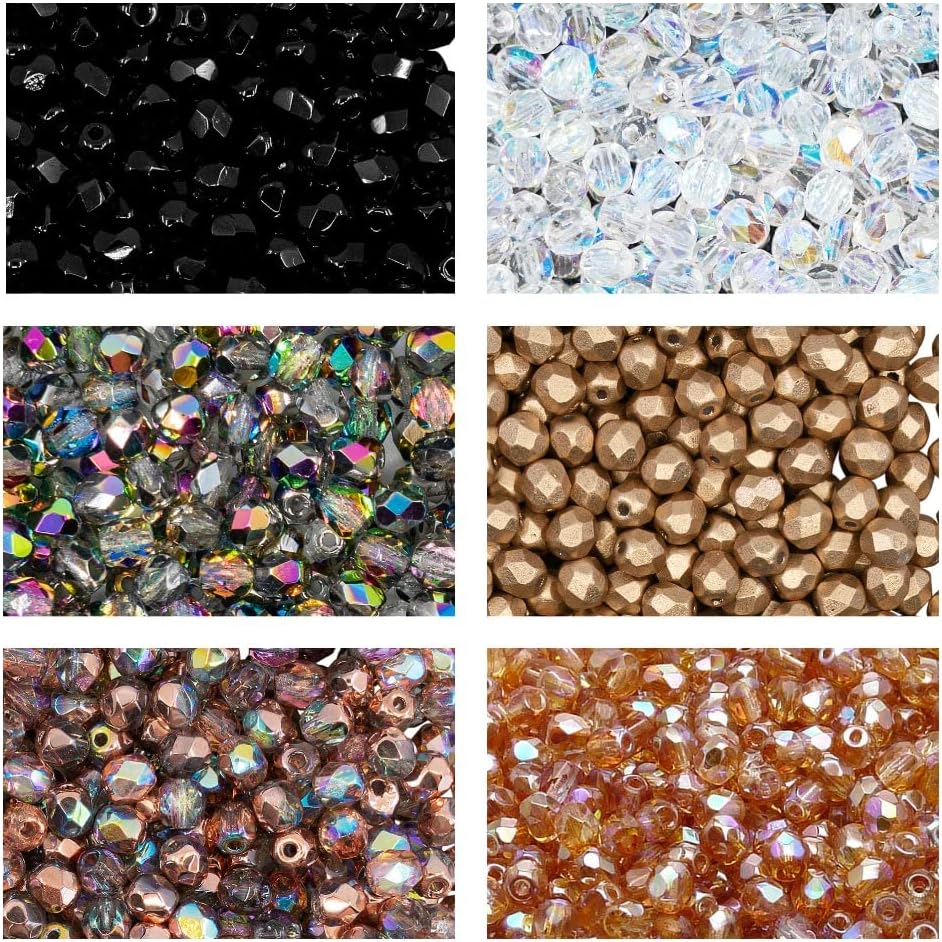 Amazon.com: Rainbow Colored 4mm Round Glass Beads for Crafts - Premium ...