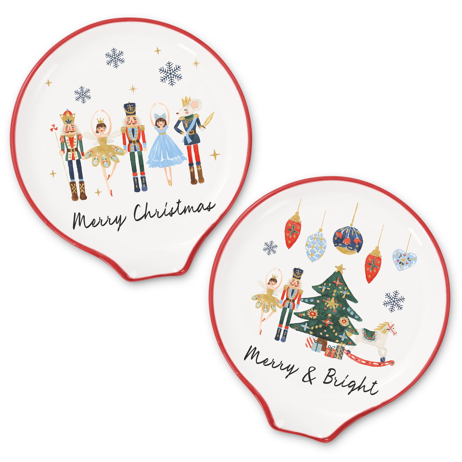 Amazon.com: JarThenaAMCS 2Pcs 4.7inch Christmas Spoon Rest Nutcracker ...