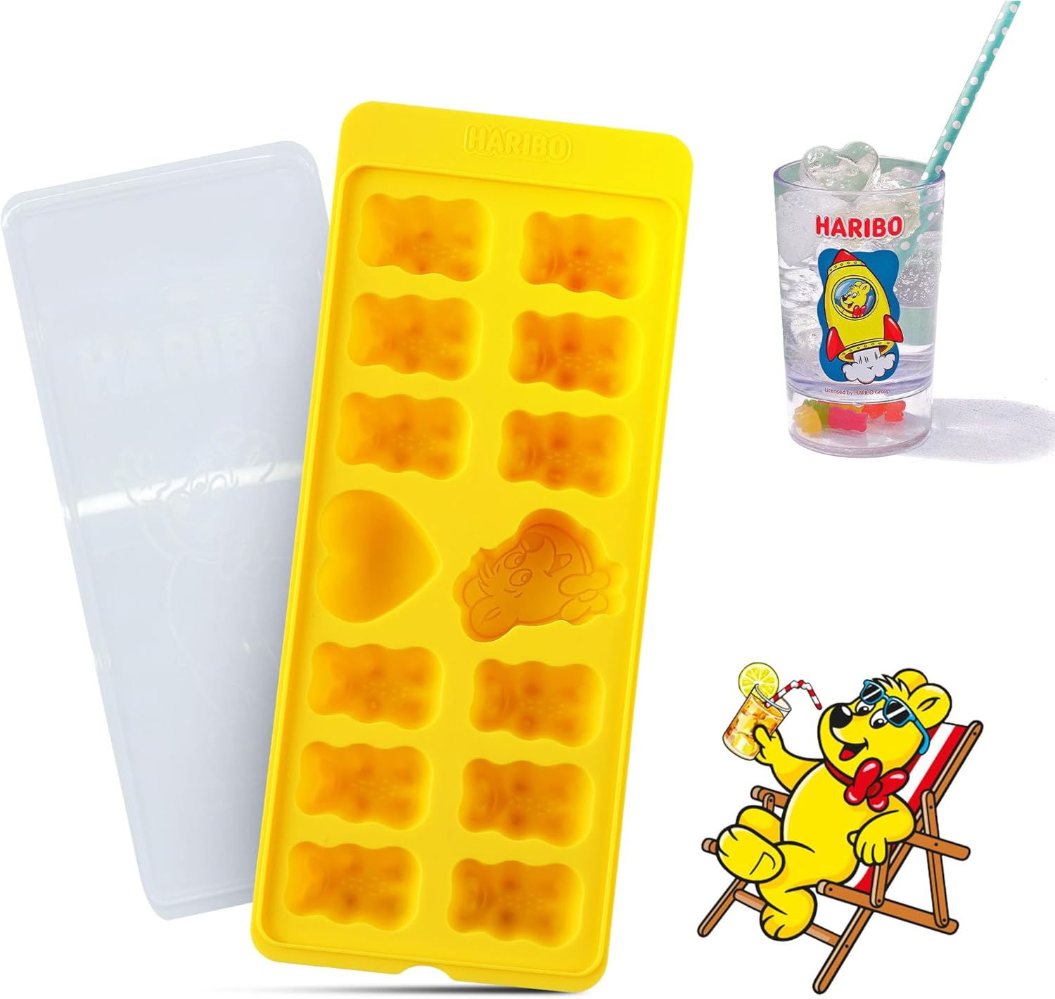 Amazon.com: HARIBO Silicone Ice Cube Tray with Lid, Easy-Release ...
