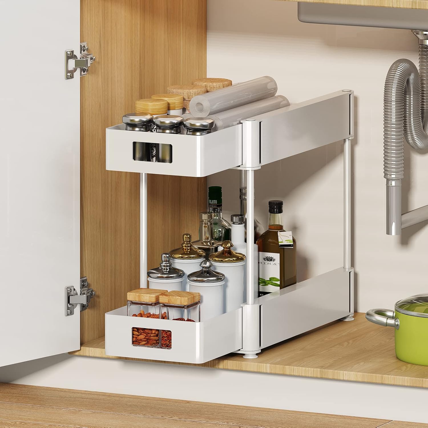 GILLAS 2-Tier Pull-Out Under Sink Organizers,Kitchen Organizers and ...