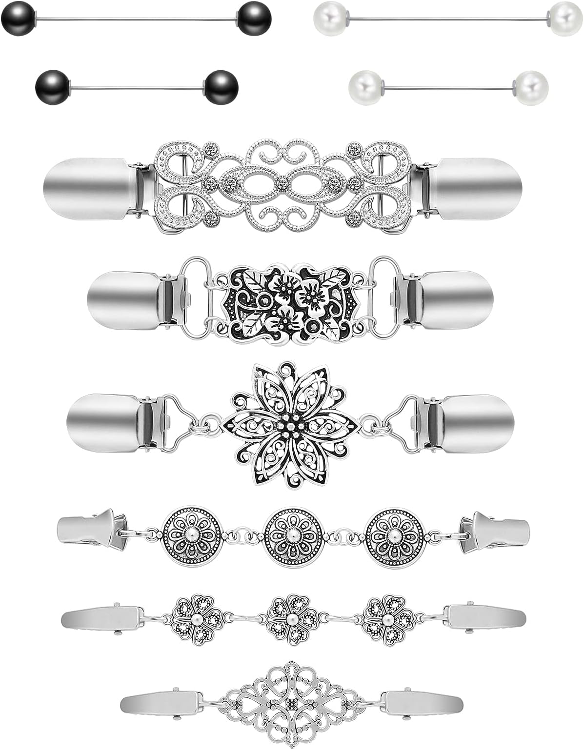 BESTOYARD 4 Stücke Frau Cardigan Clip Pullover Clips mit Blumen Strass ...