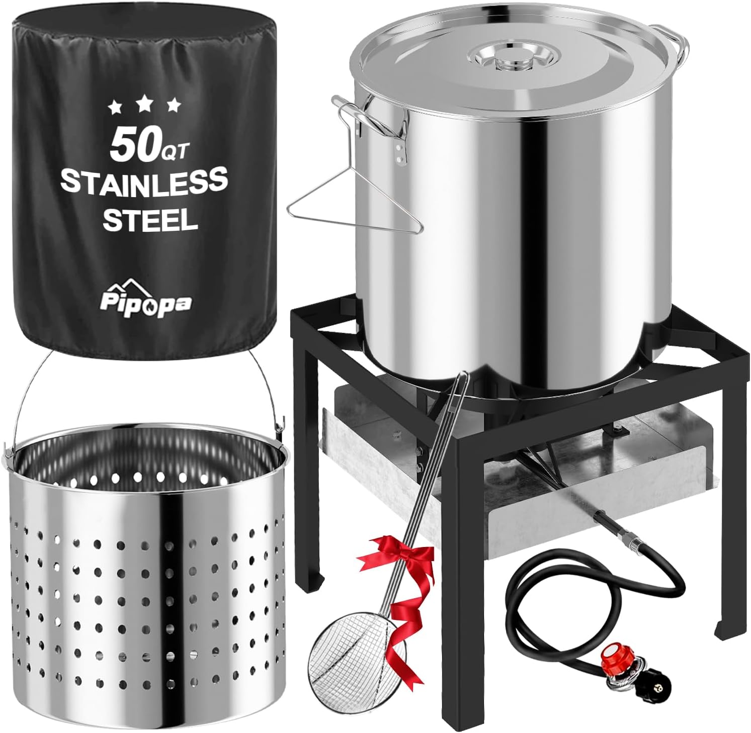 Amazon.com: 50QT Stainless Steel Crawfish Boiler | Seafood Boiling Kit ...
