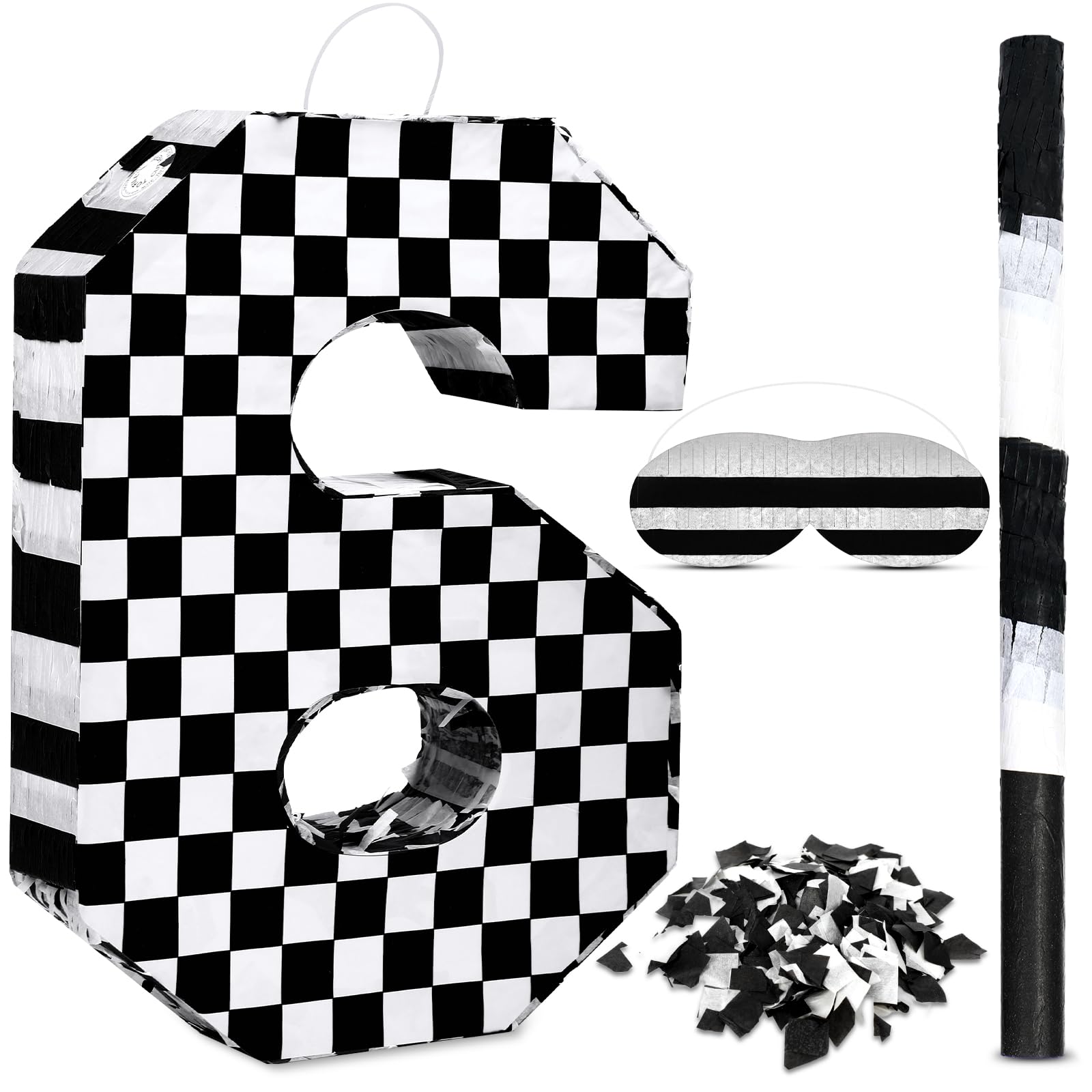 Snapklik.com : Lewtemi Race Car Number Pinata Small Checkered Race Car ...
