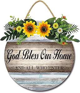 Amazon.com: Weytff God Bless Our Home and All Who Enter Sign, Rustic ...