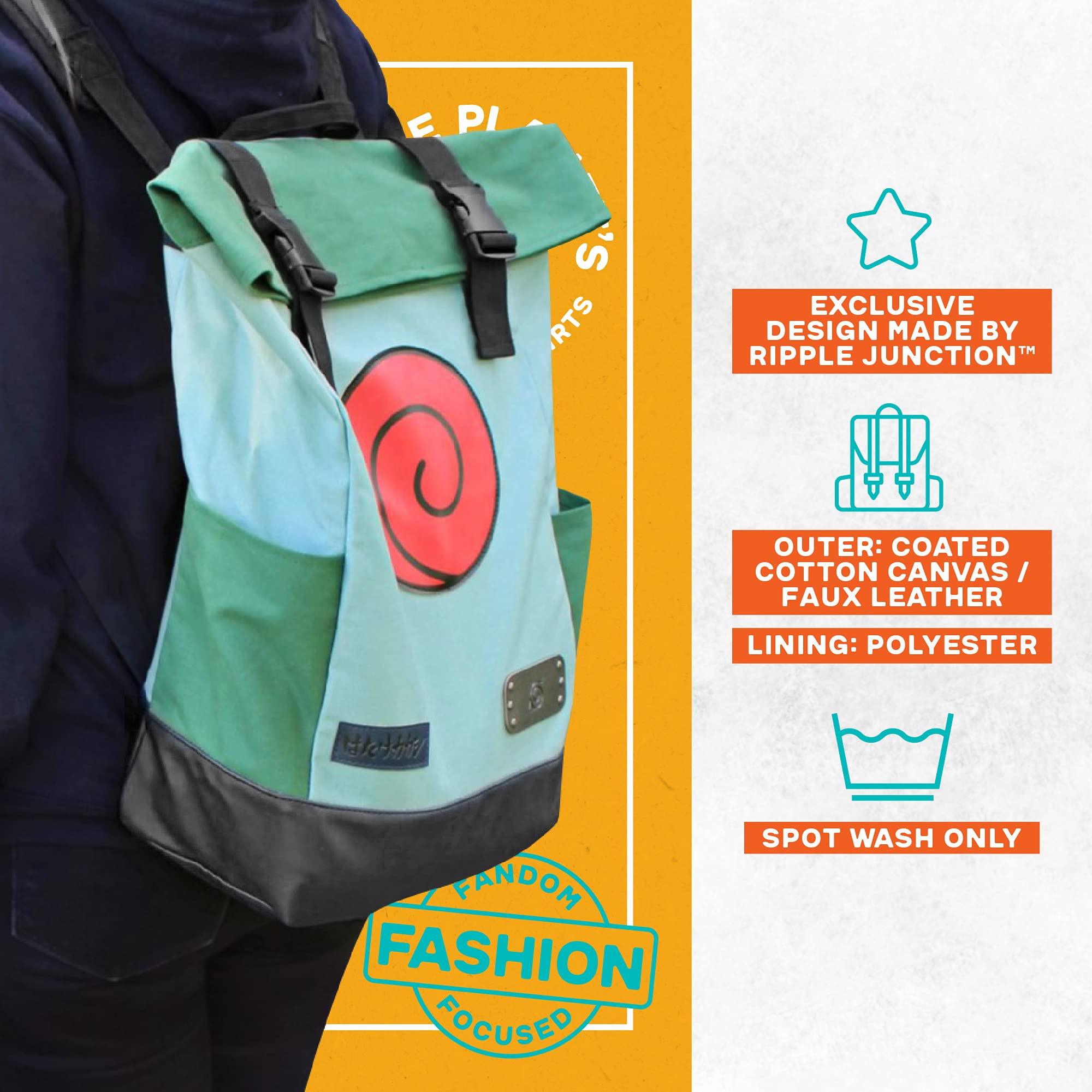 Naruto Shippuden Uzumaki Clan Logo Roll-Top Backpack- Buy Online in ...