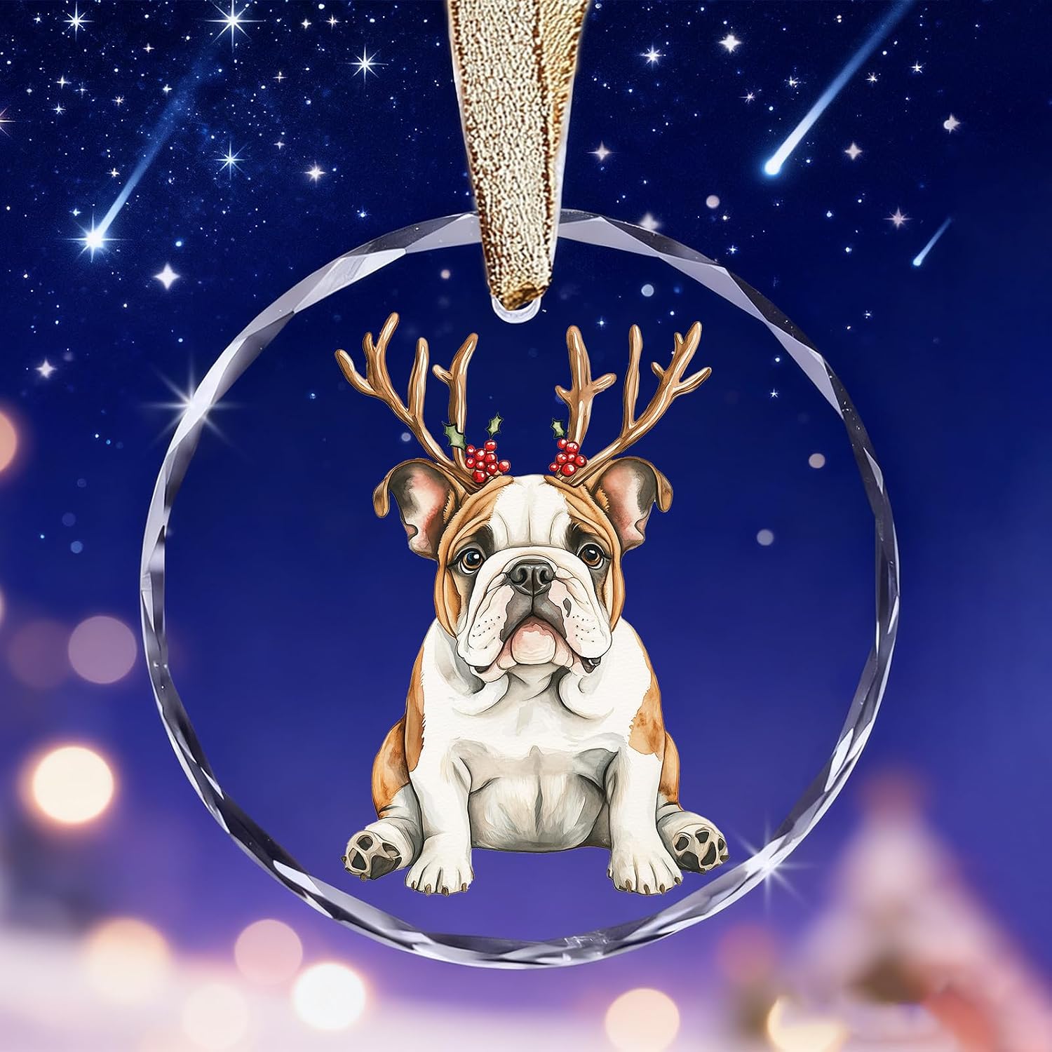 Amazon.com: English Bulldog Ornament for Christmas Tree - Dog Christmas ...