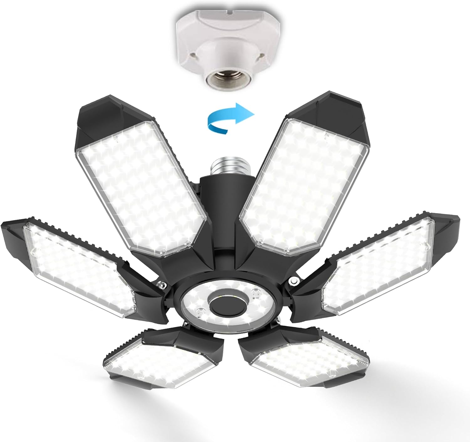 BRAINIAC LED Garage Light Bulb 150W 15000LM Deformable Garage Lights ...