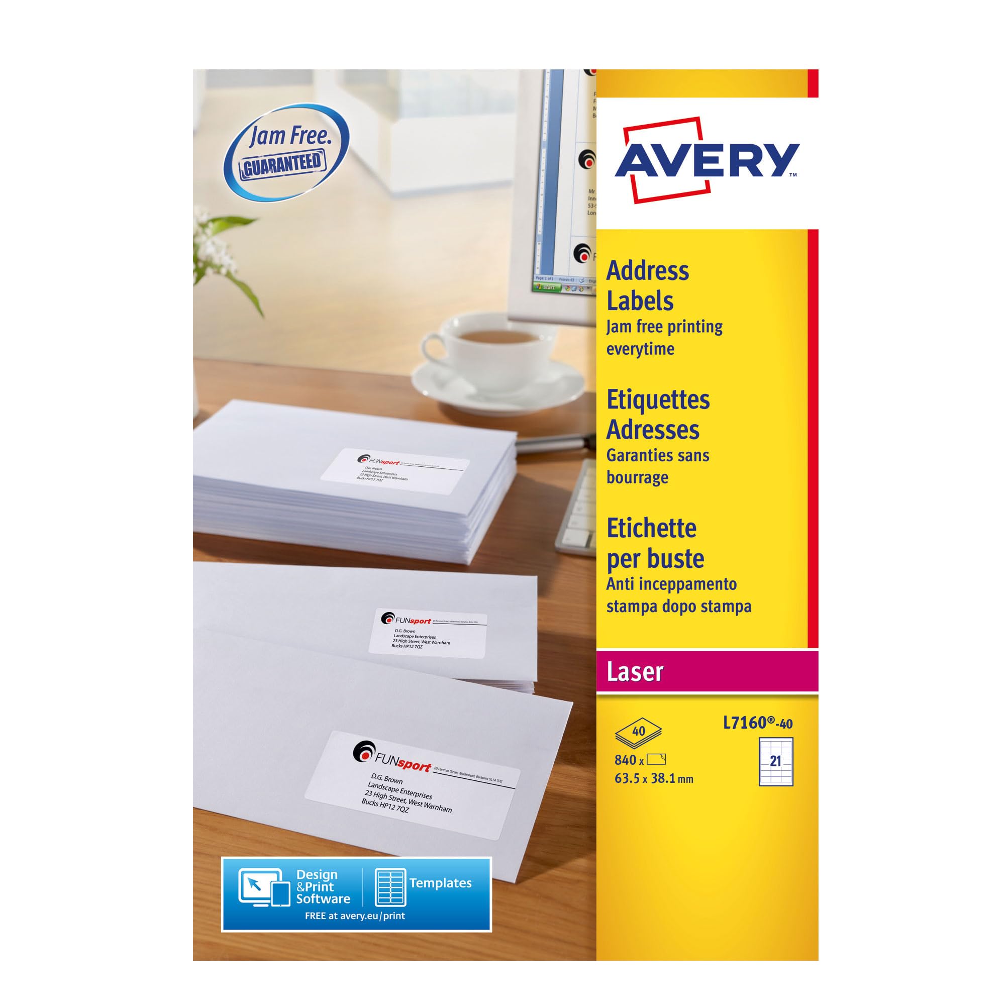 Amazon.com : Avery Self Adhesive Address Mailing Labels (Amazon FBA ...