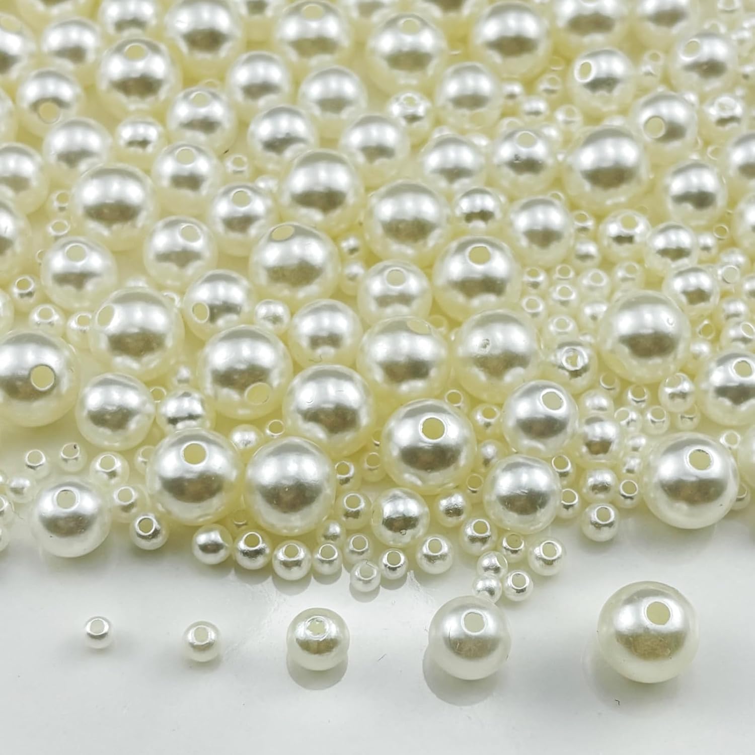 Amazon.com: Xinhongo 175g Pearl Beads 3mm 4mm 6mm 8mm 10mm Pearl Craft Beads Sew on Pearls Round ...