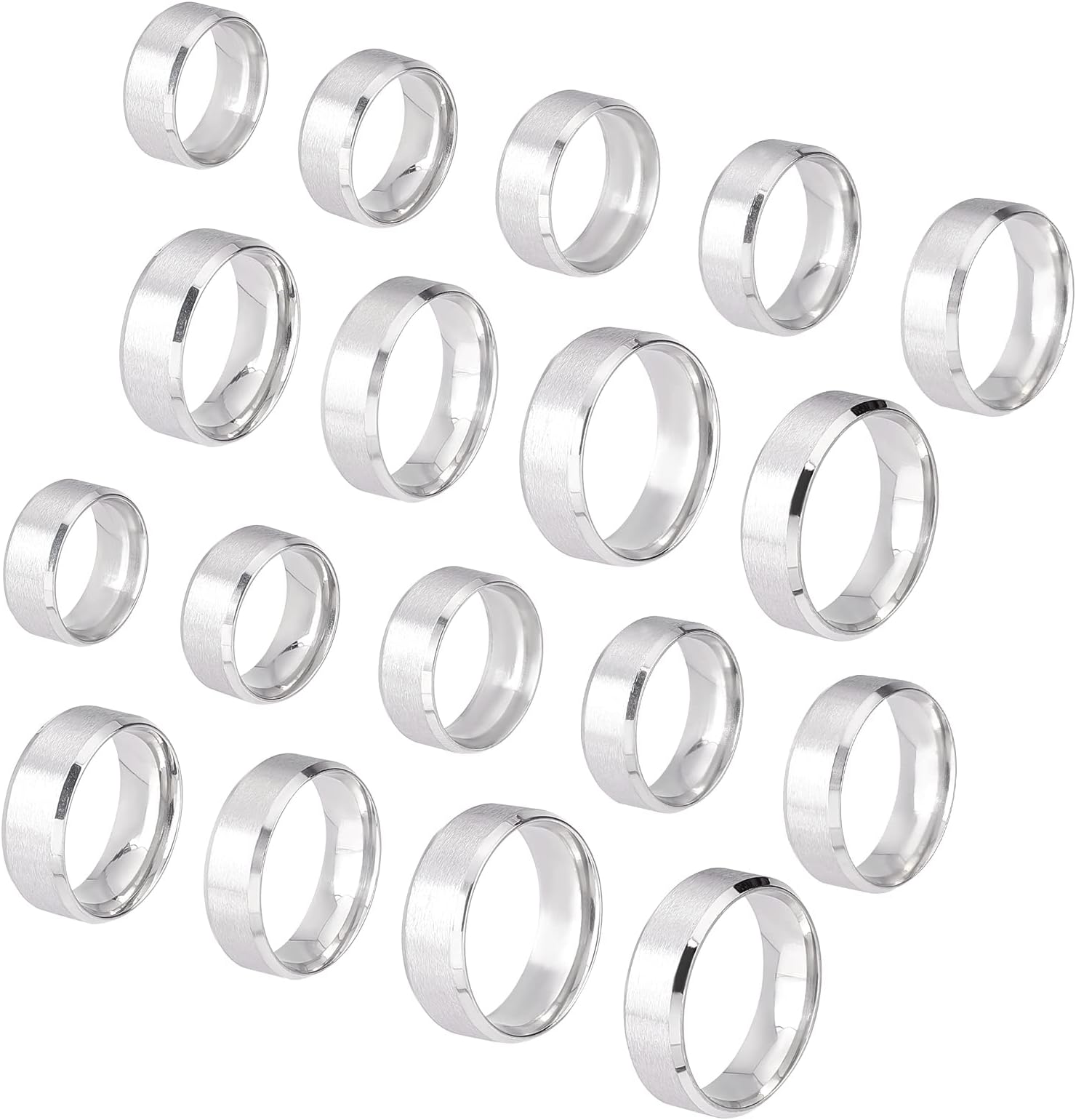 UNICRAFTALE 21pcs 7 Size Blank Rings Grooved Inlay Ring Blanks Core ...