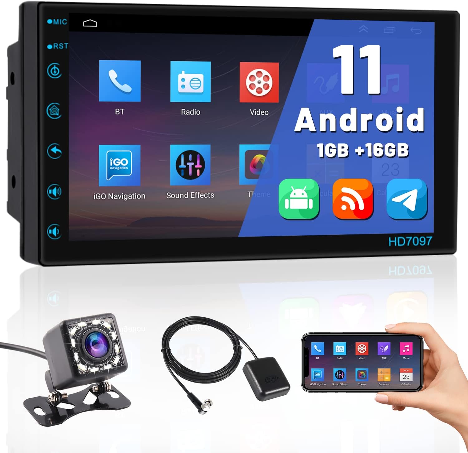 Amazon.com: 7 Inch Double Din Android 11 Car Stereo Radio with ...