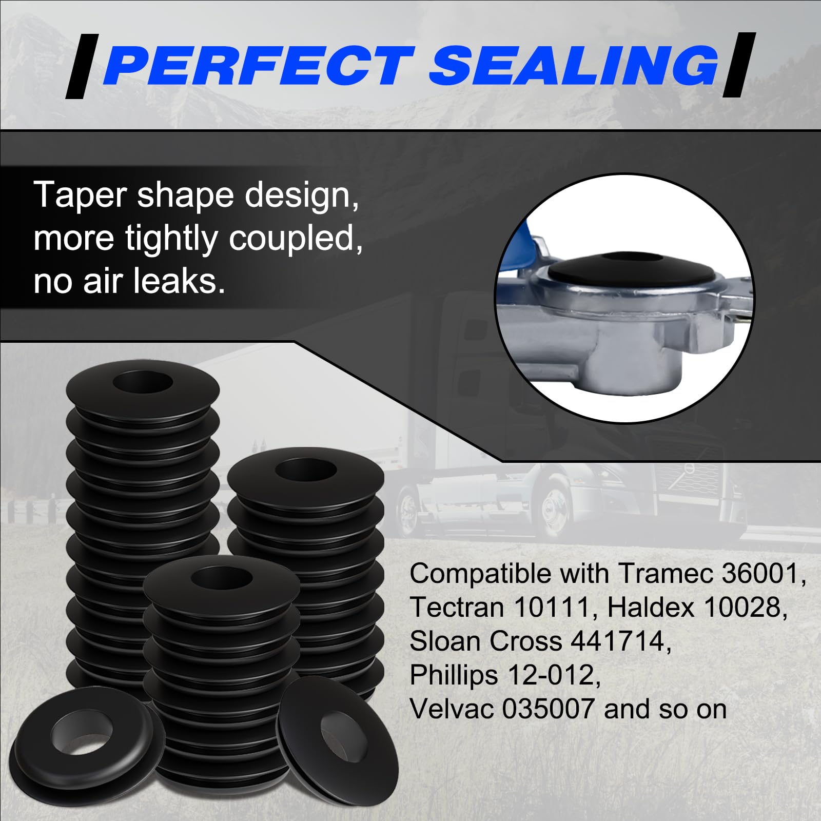 Snapklik.com : Boeray 100pcs Glad Hand Seals Black Truck Rubber ...