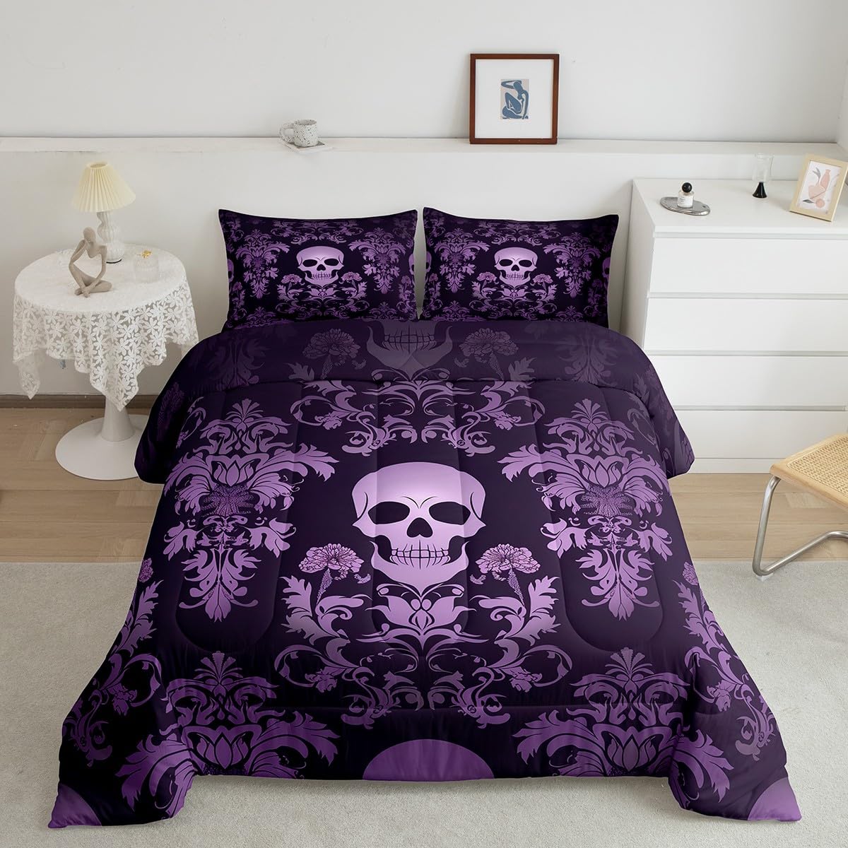 Amazon.com: Adults Salmon Violet Damask Bedding Set Antique Victorian ...