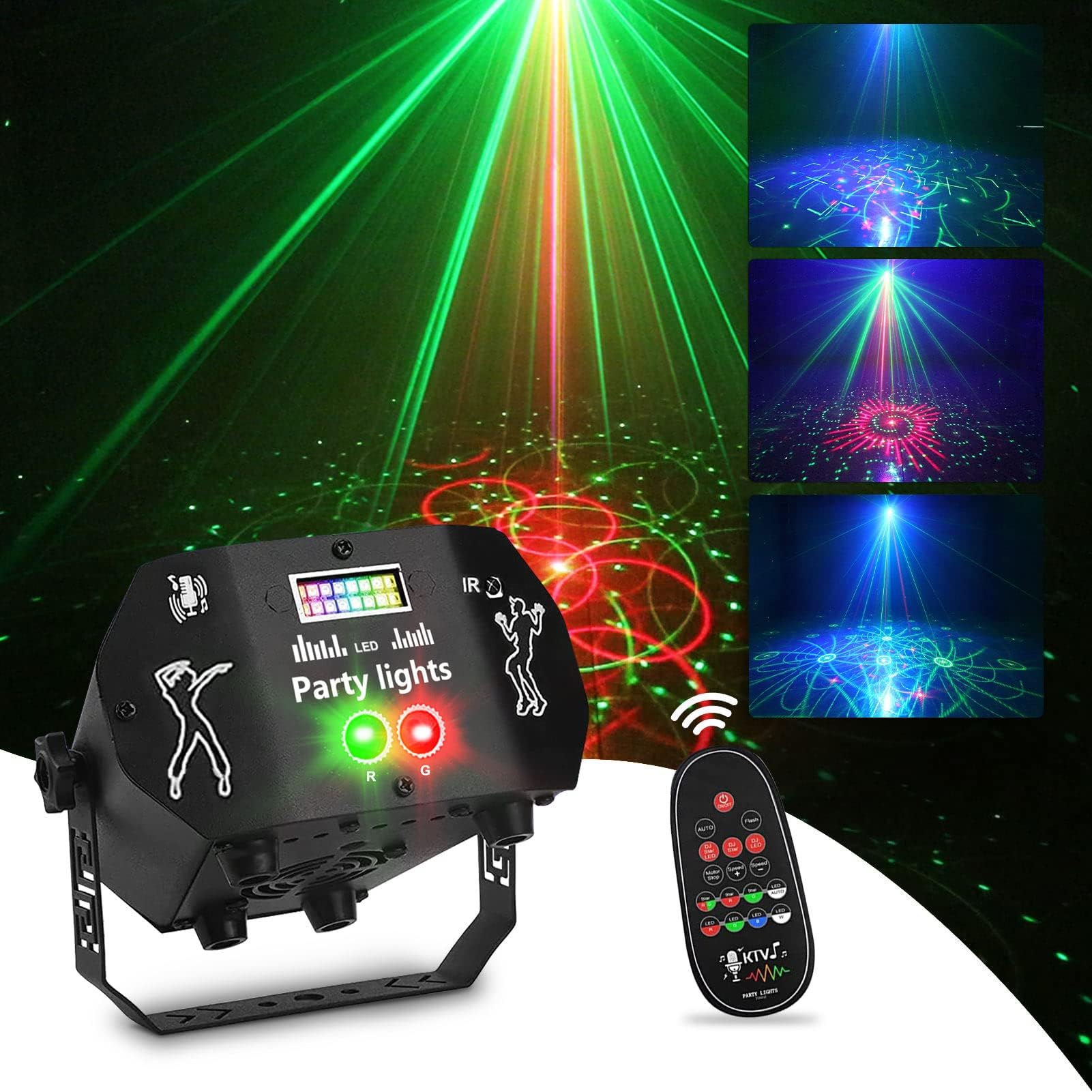Nauotk Stage Lamp with Remote Control, 60 RGB Modes, Disco Light, Music ...