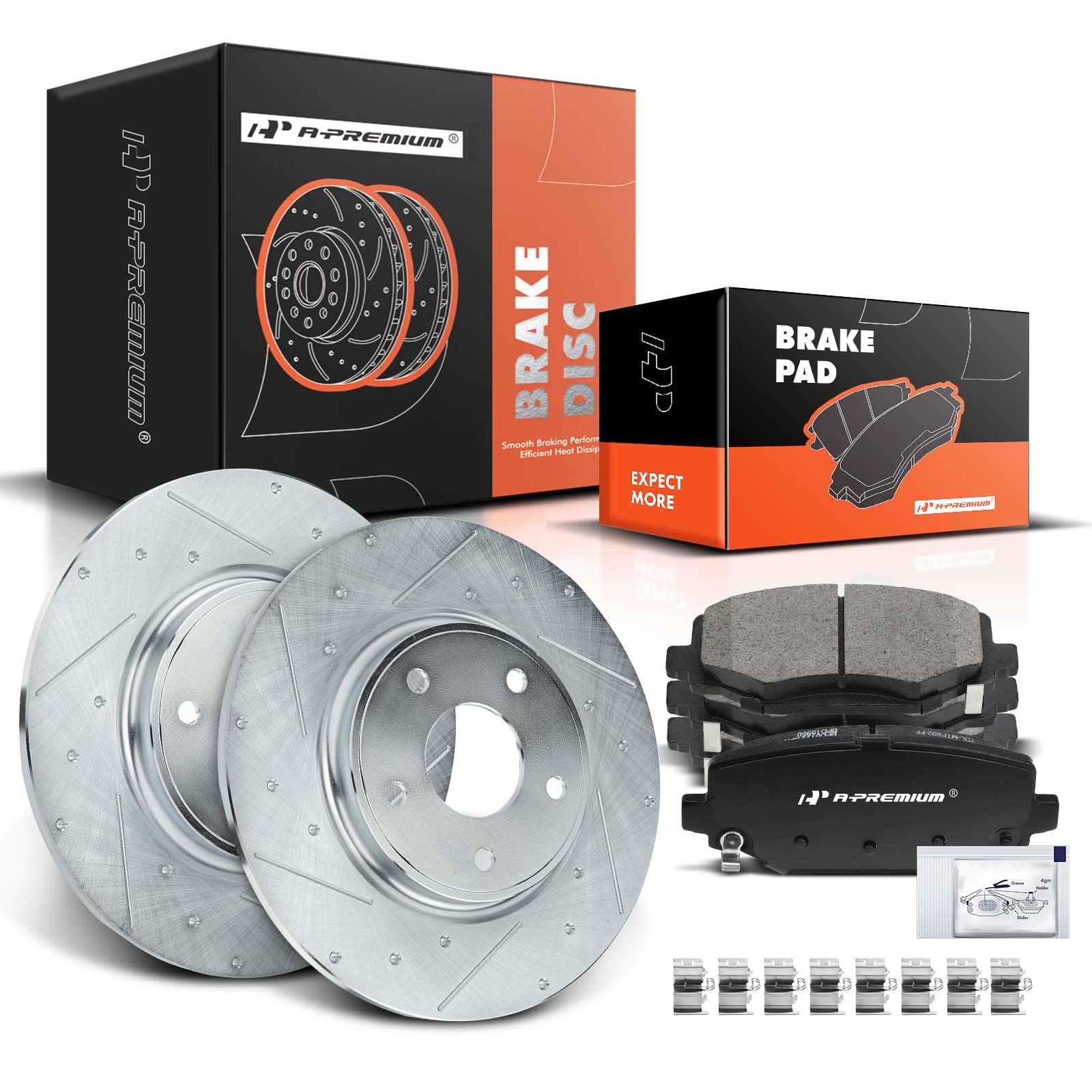 A-Premium 12.91 inch(328 mm) Rear Drilled and Slotted Disc Brake Rotors ...