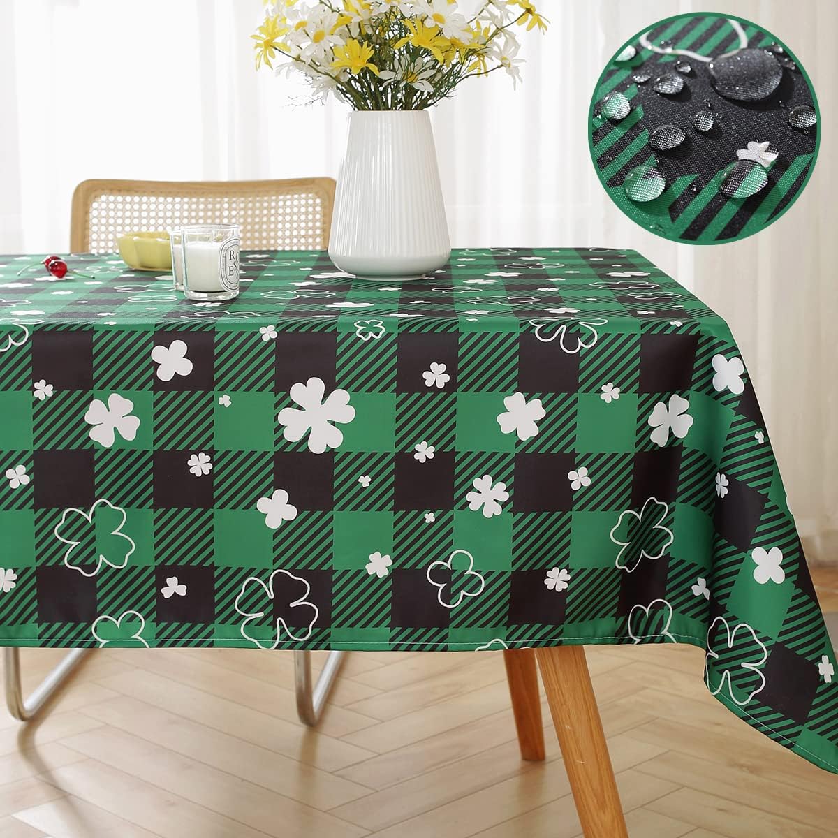 Amazon.com: St.Patrick's Day Tablecloth Rectangle, Shamrock Clover ...