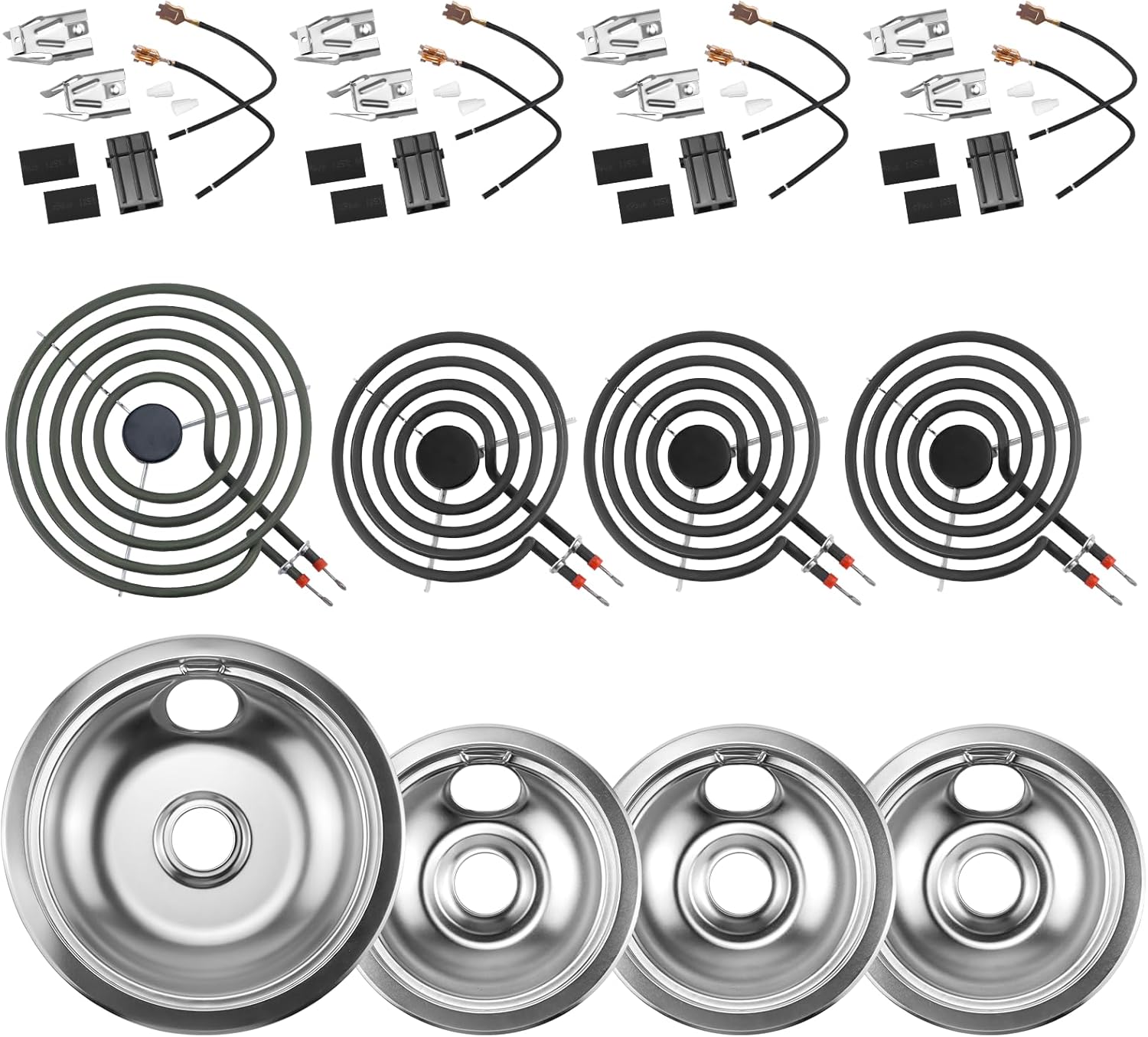 Amazon.com: Silver Burner Drip Pans 316048414(6")316048413(8") Electric ...