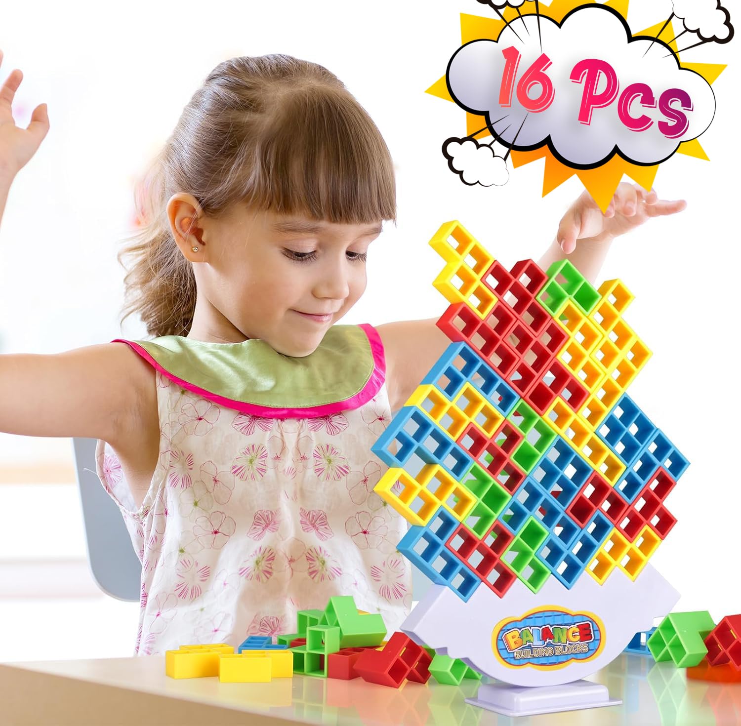 Buy FERIO 16 PCs Tetra Tower Game, Tower Building Game, Truz Swinging ...