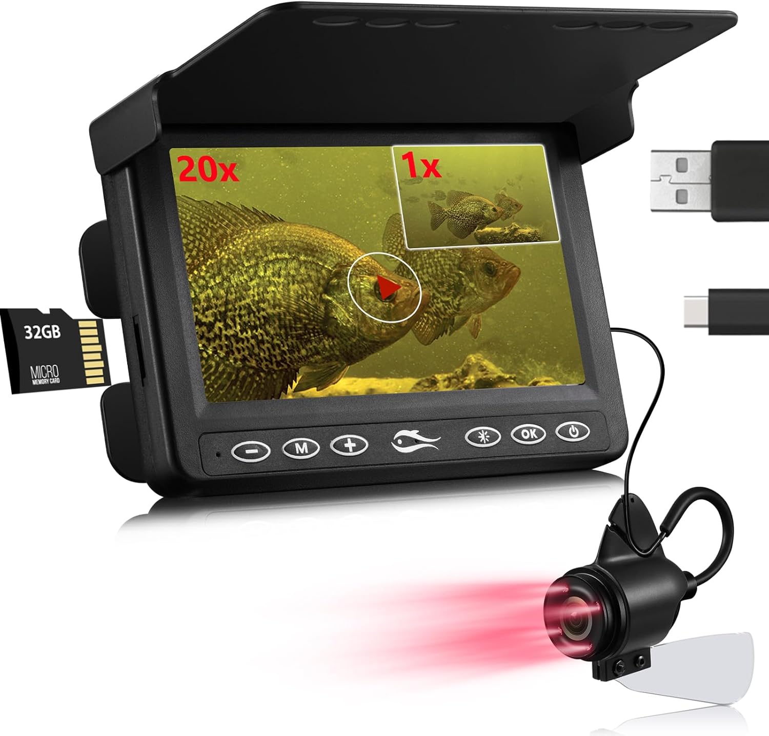 MOQCQGR Underwater Fishing Camera w/DVR - Portable 4.3'' Ice Fishing ...